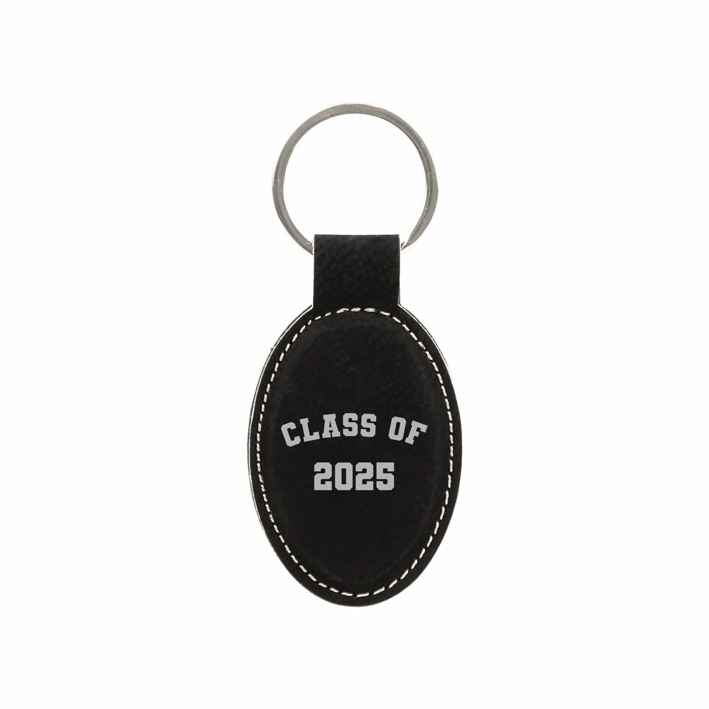 Keychain for Grad Class of 2025 Engraved Leatherette Oval Key Tag Ring ...