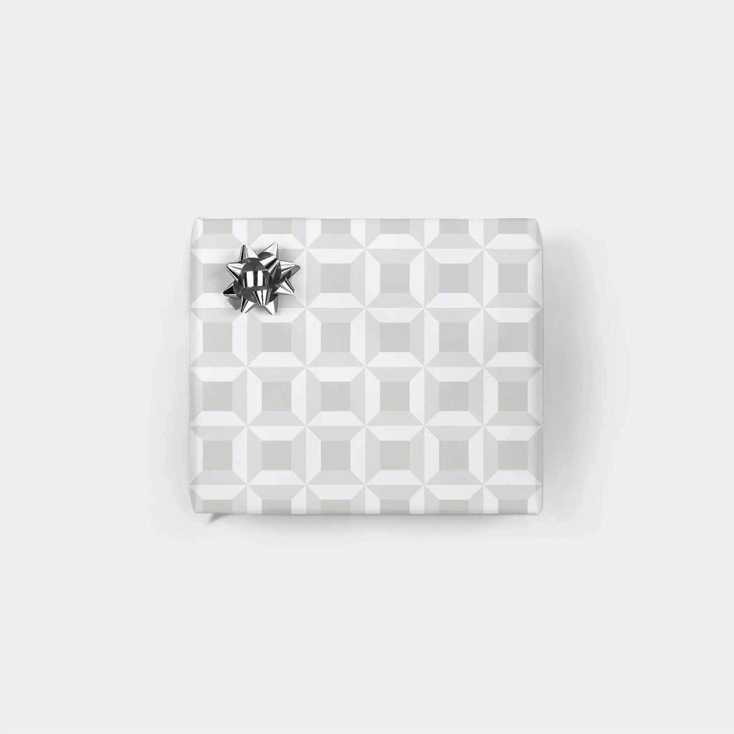 White and Light Gray 3D Block Gift Wrap | Michaels