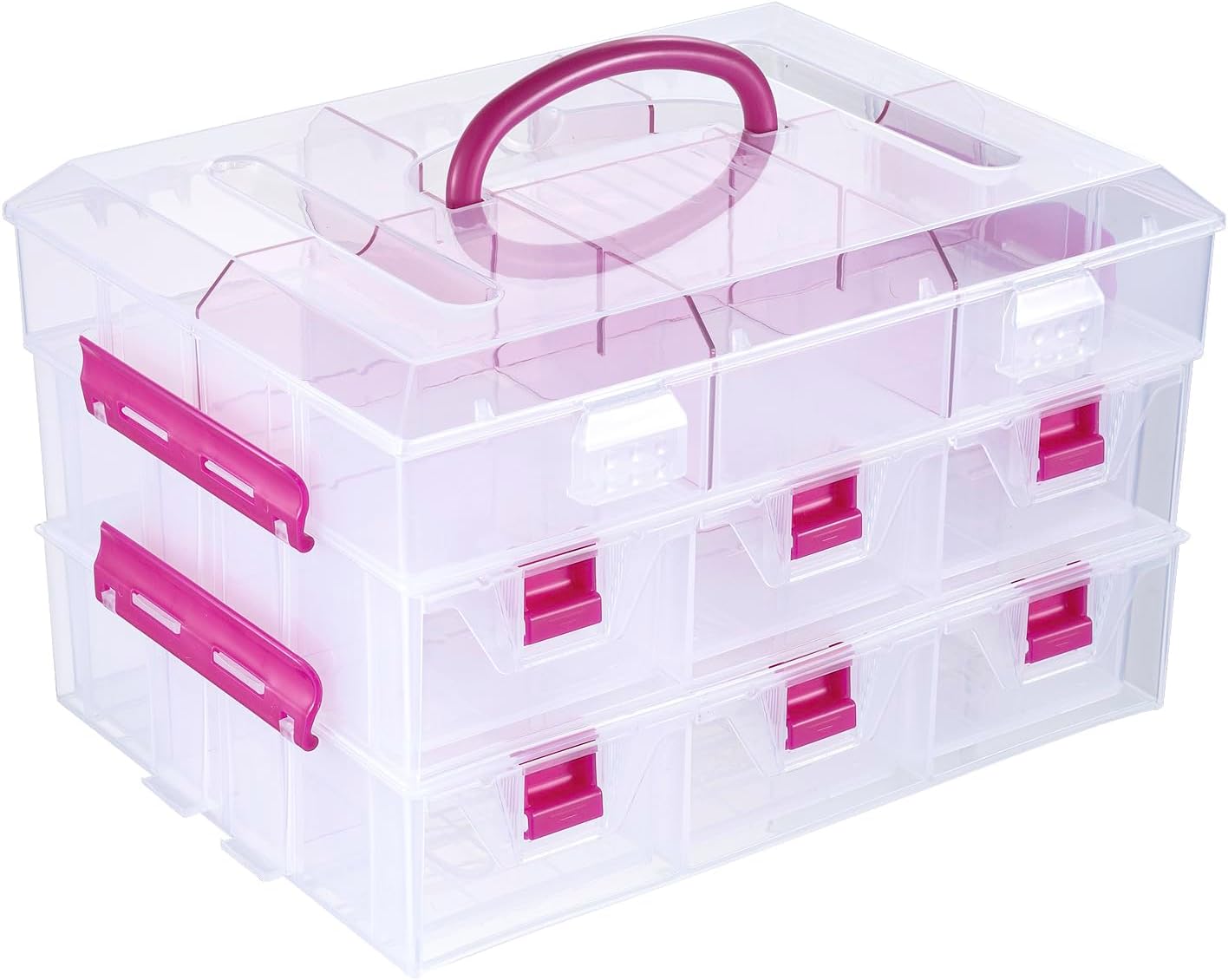 11 Inch Clear Arts and Crafts Stackable Container, Sewing Supplies ...