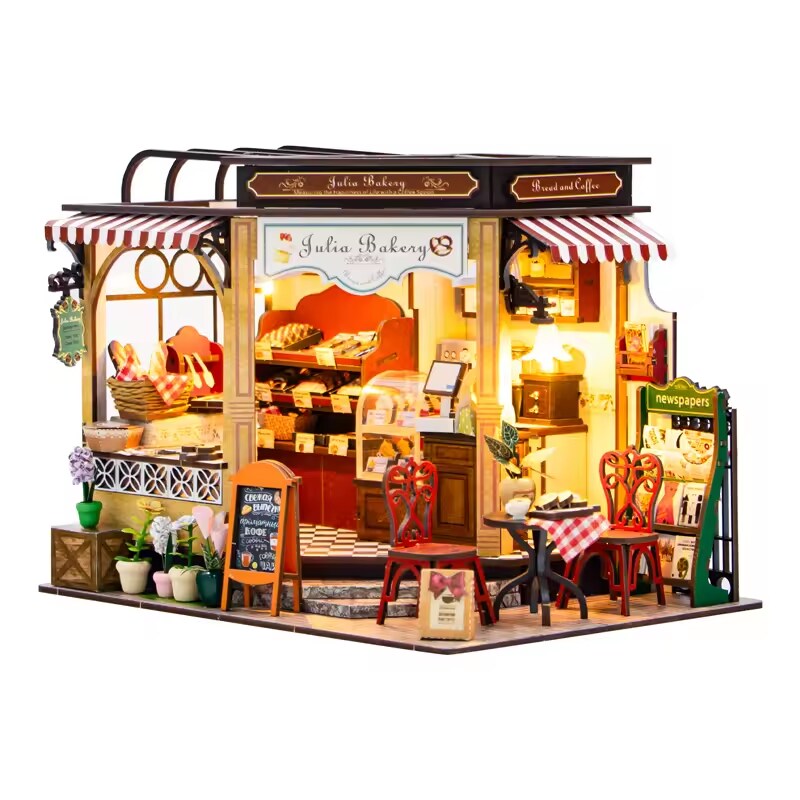 Julia Bakery Dollhouse Kit Miniature Wizardi Roombox Kit Michaels