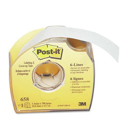 Post-it 1 in. x 700 in. Non-Refillable Labeling and Cover-Up Tape ...