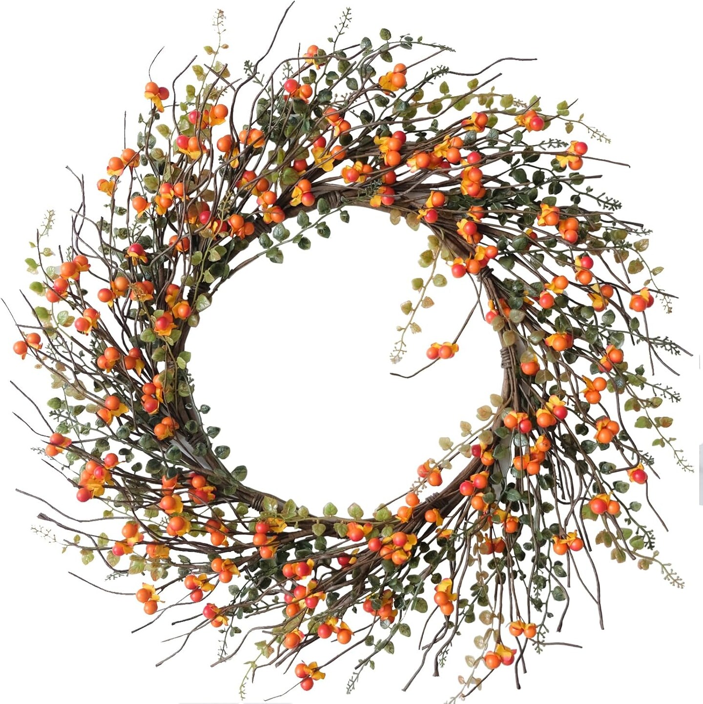 20" Berry Vine Fall Wreath with Branch and Leaves | Michaels