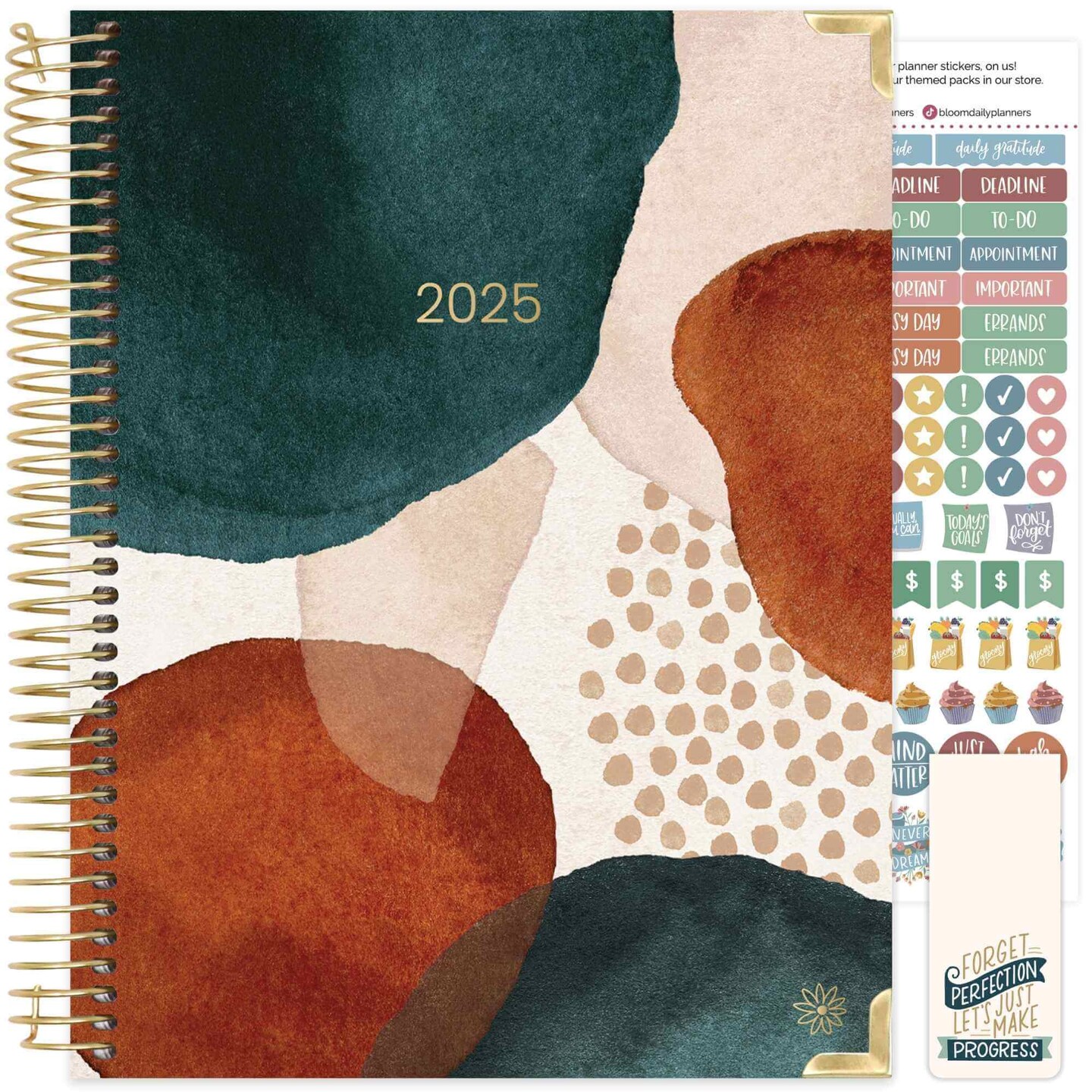 bloom daily planners 2025 Hard Cover Planner, 8.5" x 11", Earthy ...