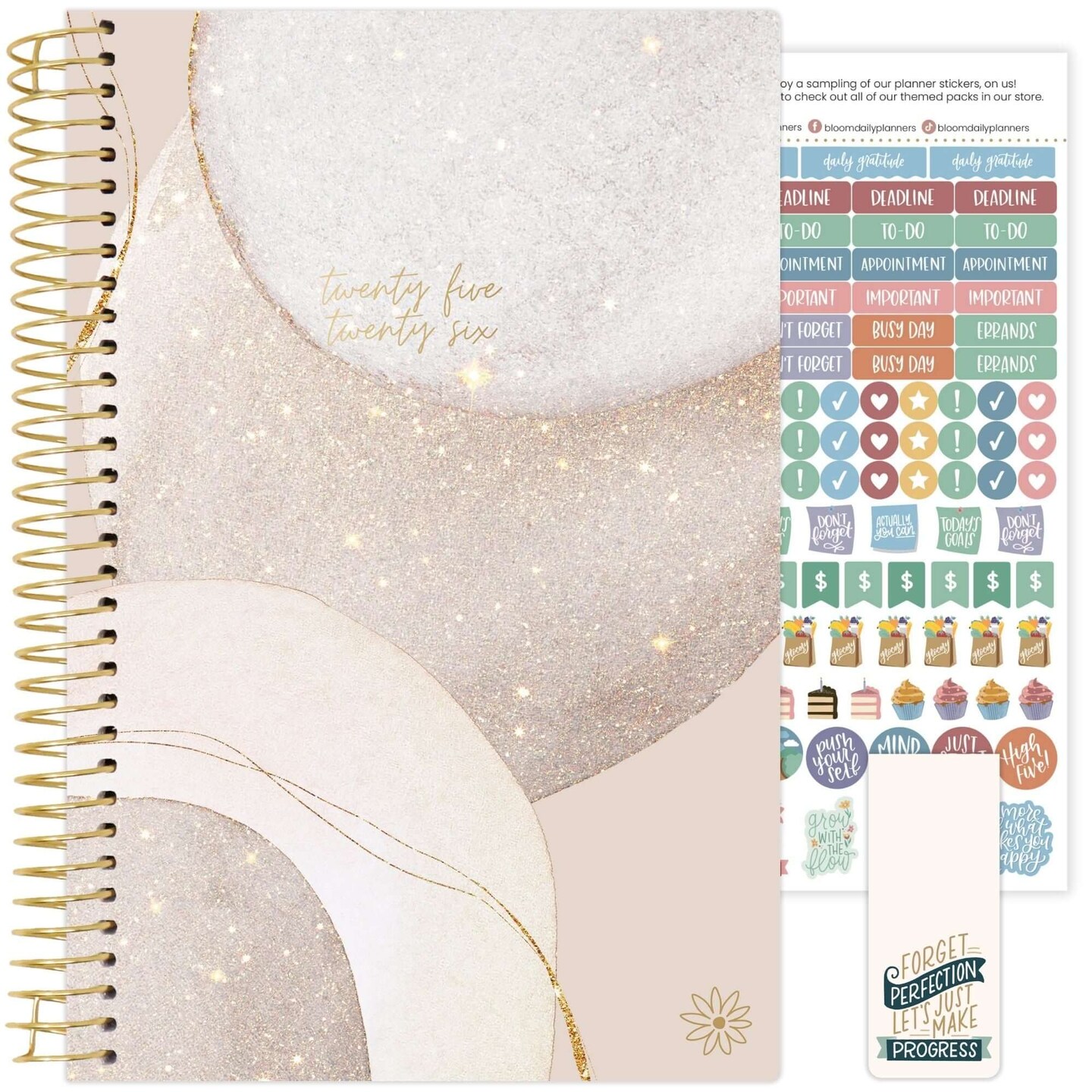 bloom daily planners 2025-26 Academic Planner, Soft Cover, 5.5" x 8.25", Brushed Beige | Michaels