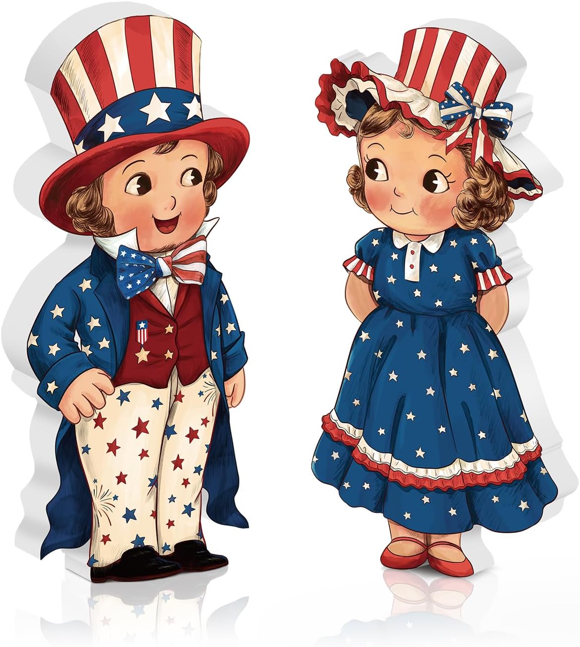 2 Pcs 4th of July Tiered Tray Decor Patriotic Table Sign Memorial Day ...