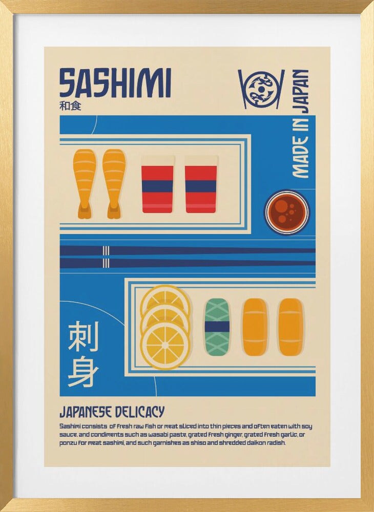 Sashimi Japanese Food Print by Retrodrome Framed Art | Michaels