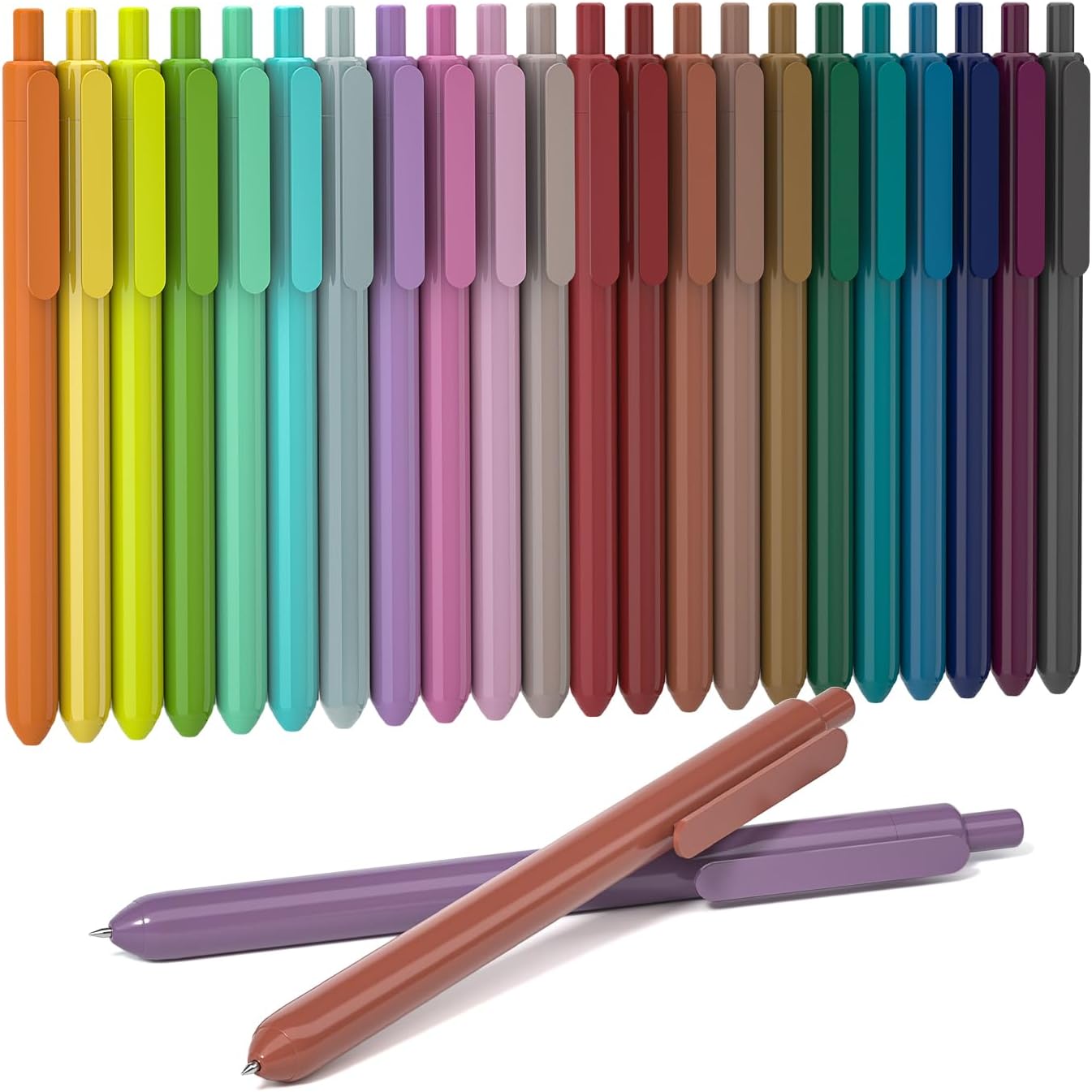 Colored Retractable Gel Pens, 22 Unique Vintage Ink Colors, 11 Light ...