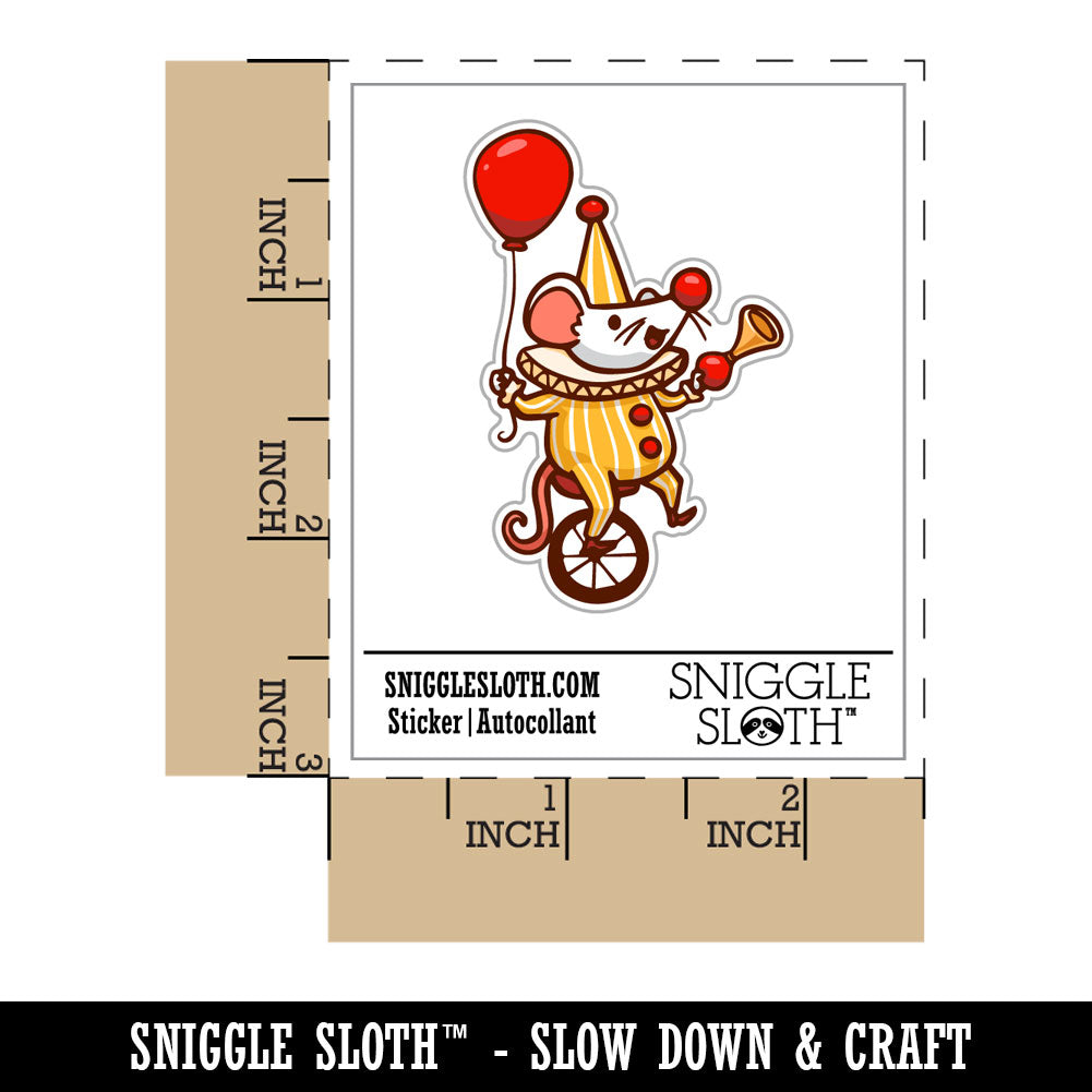 Water Bottle Sticker Set Cute Circus Mouse Unicycle Balloon Horn Cute ...