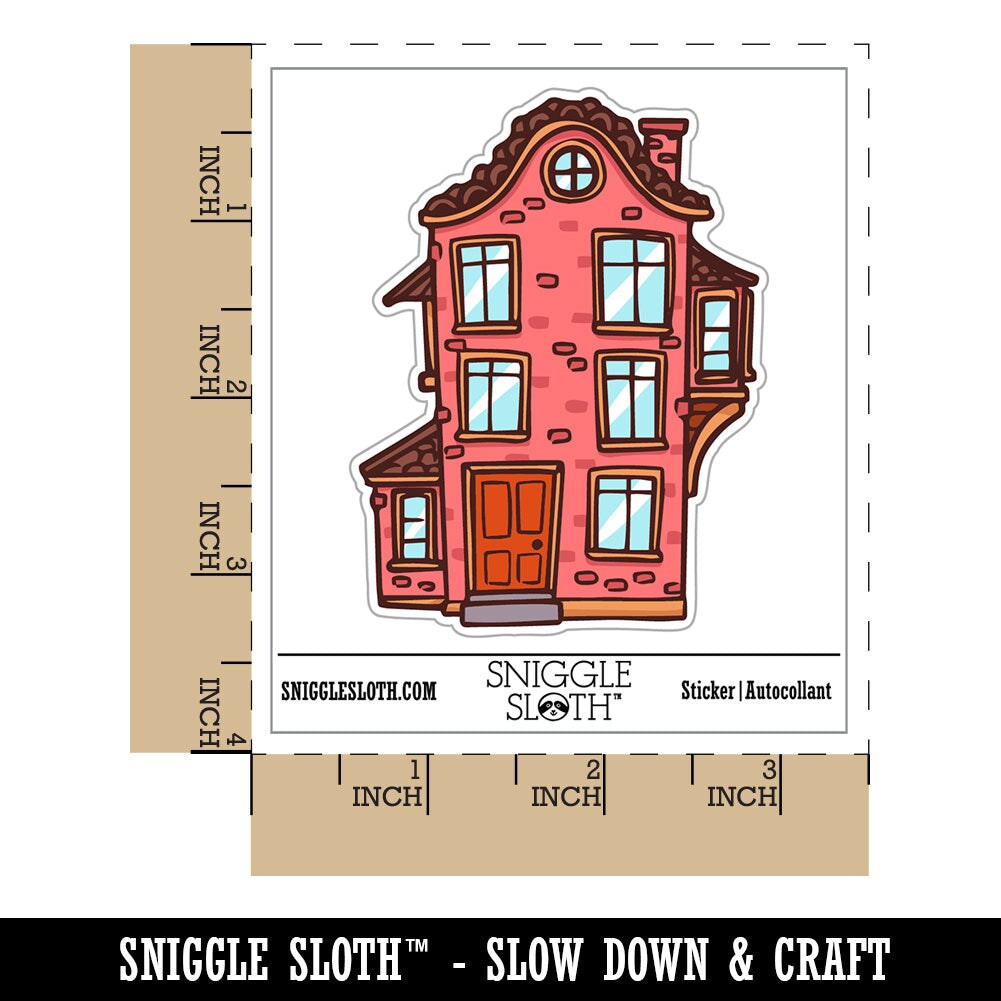 Water Bottle Sticker Set Tall Skinny Brick House Home Cute Waterproof ...