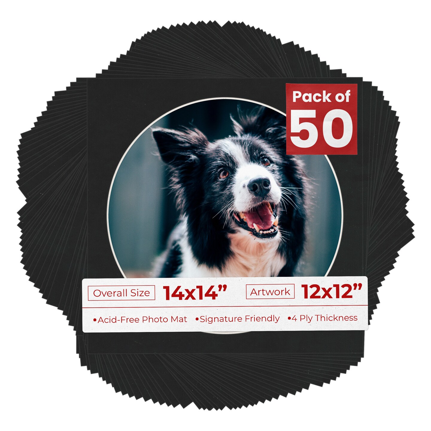 Black Suede Mat Board for 14x14 Frames - Circle Opening for 12x12 ...