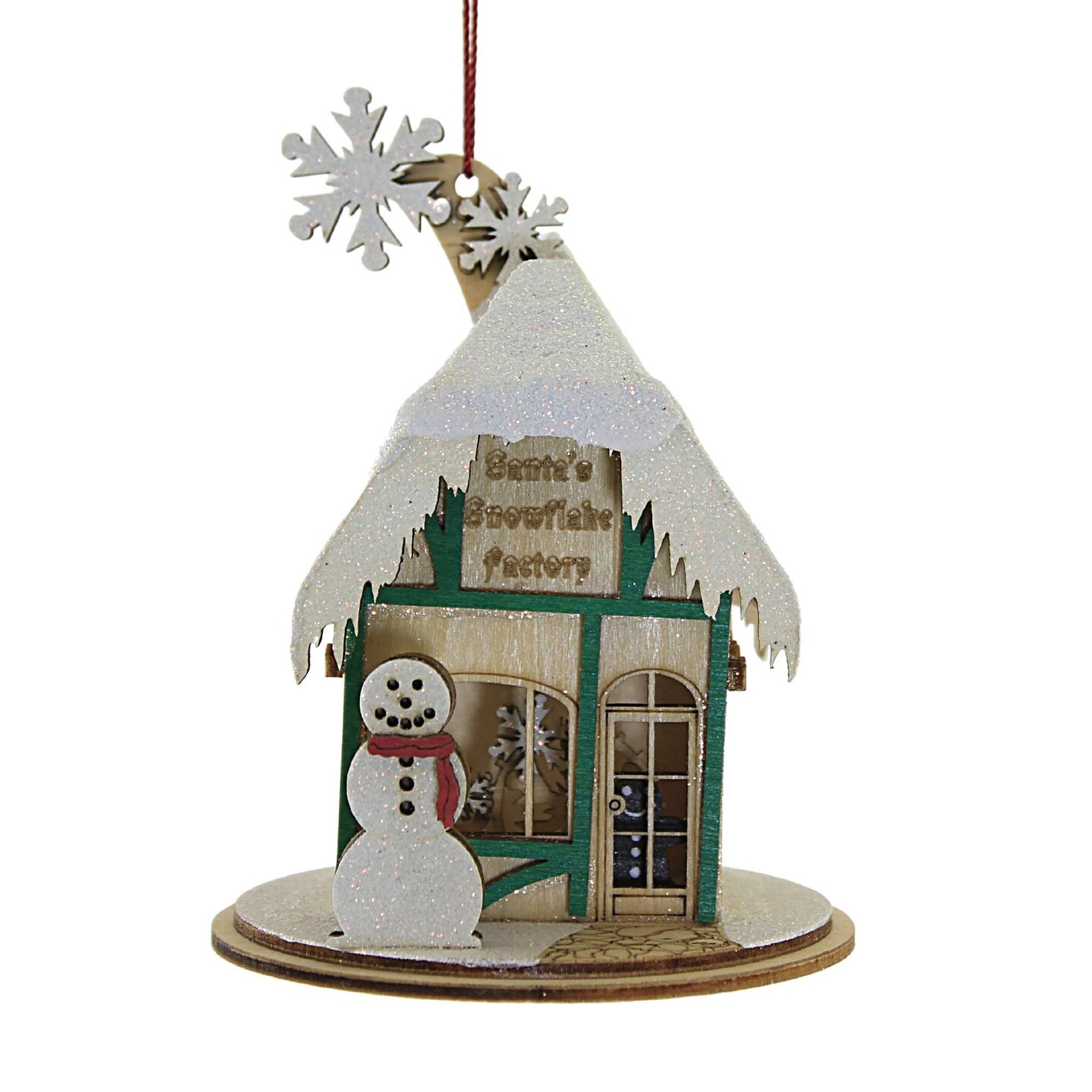 Ginger Cottages 3.5 Inch Santa's Snowflake Factory Tree Ornament ...