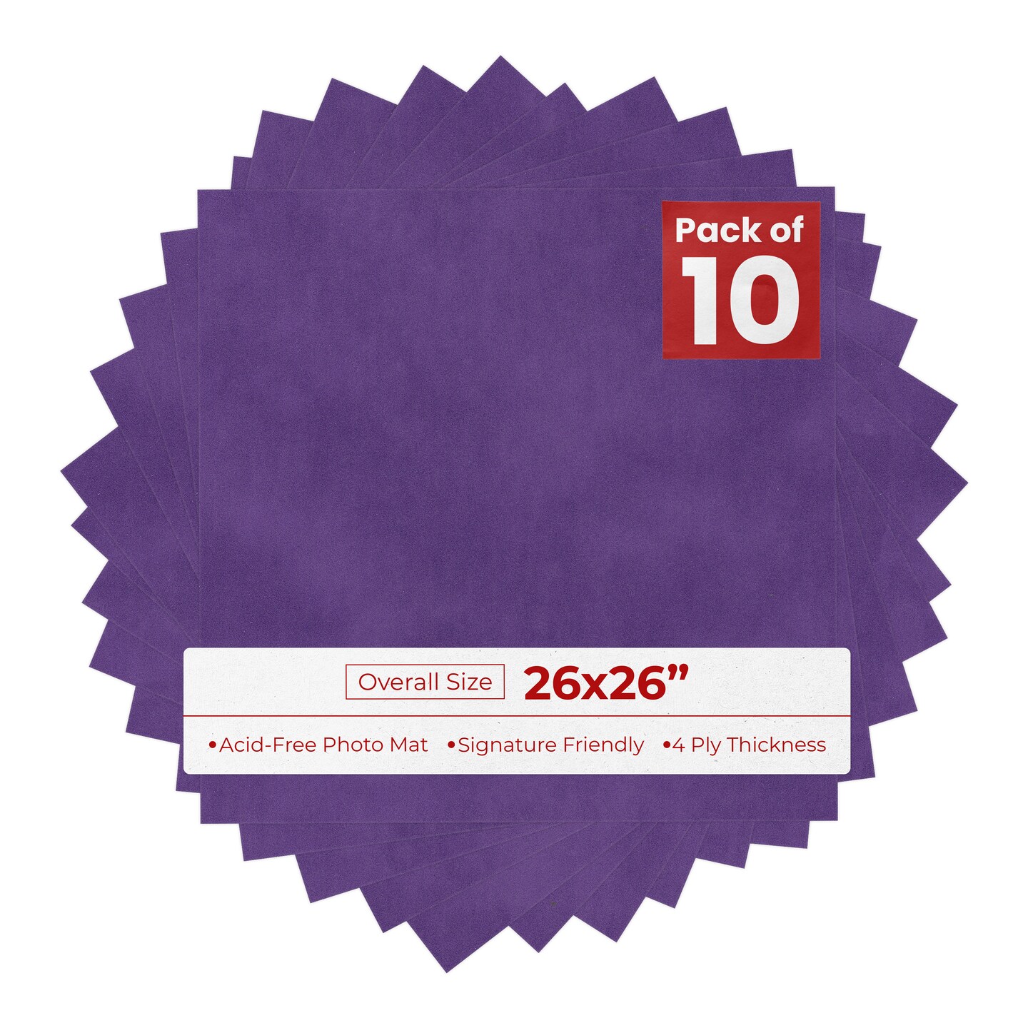 Purple Suede 26x26 Uncut Mat Board - Blank Sheets, No Opening, Color ...