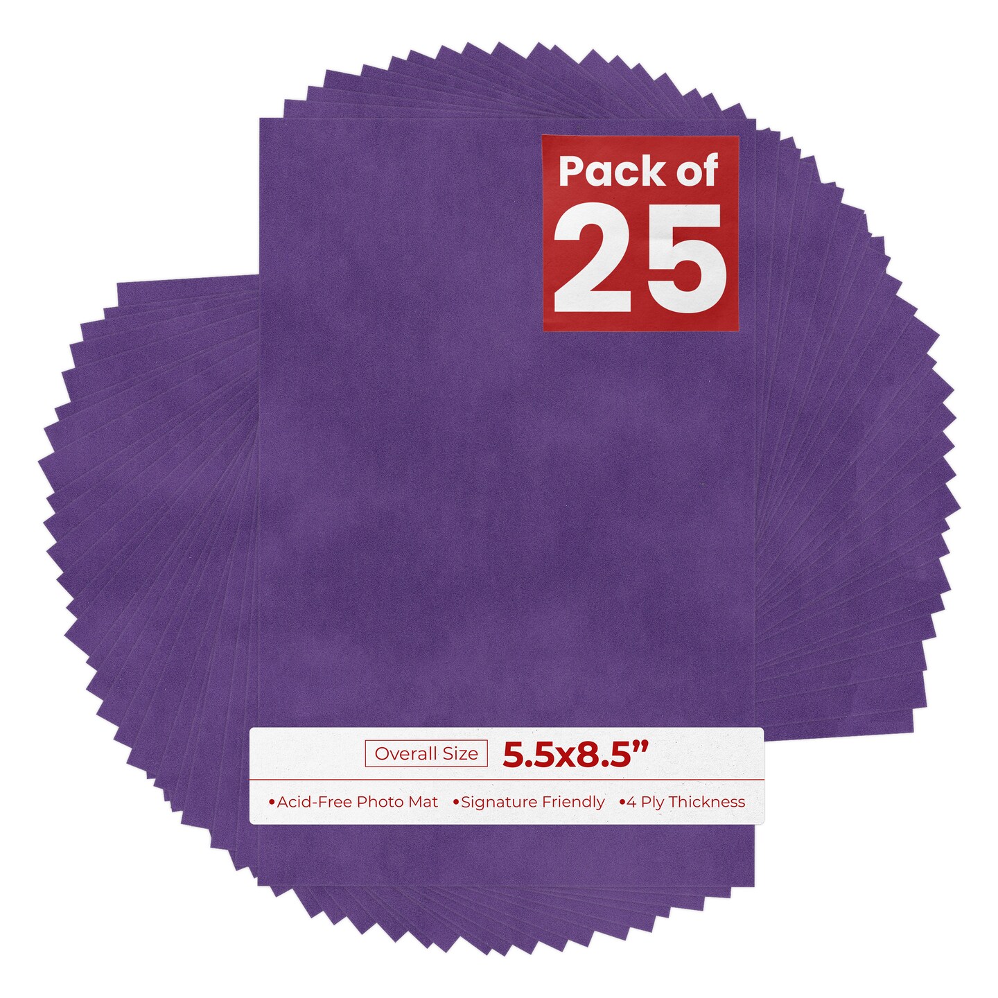 Purple Suede 5.5x8.5 Uncut Mat Board - Blank Sheets, No Opening, Color ...