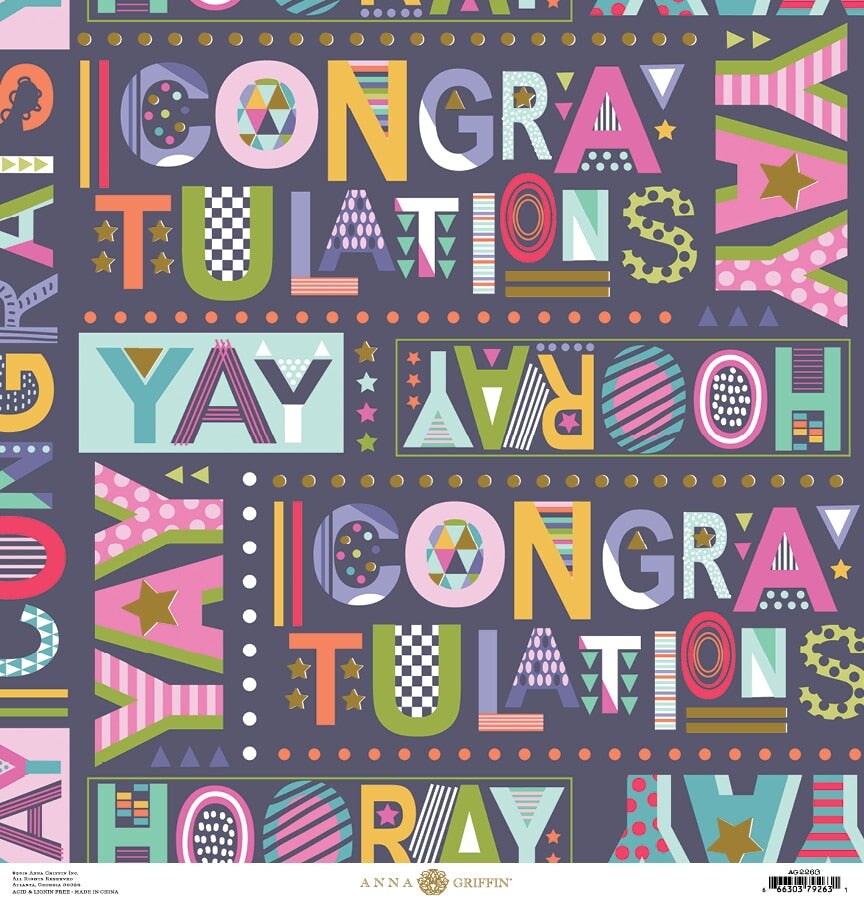 Congrats Hooray 12X12 Cardstck | Michaels