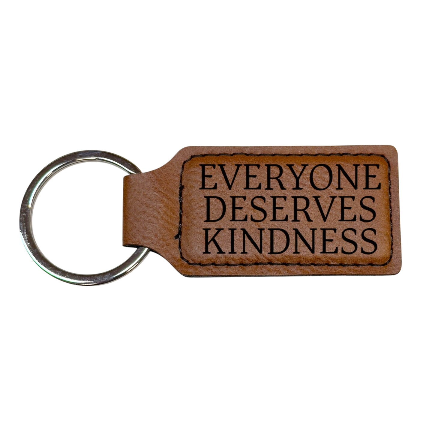 Keychain - Rectangle - Everyone Deserves Kindness - Leather | Michaels