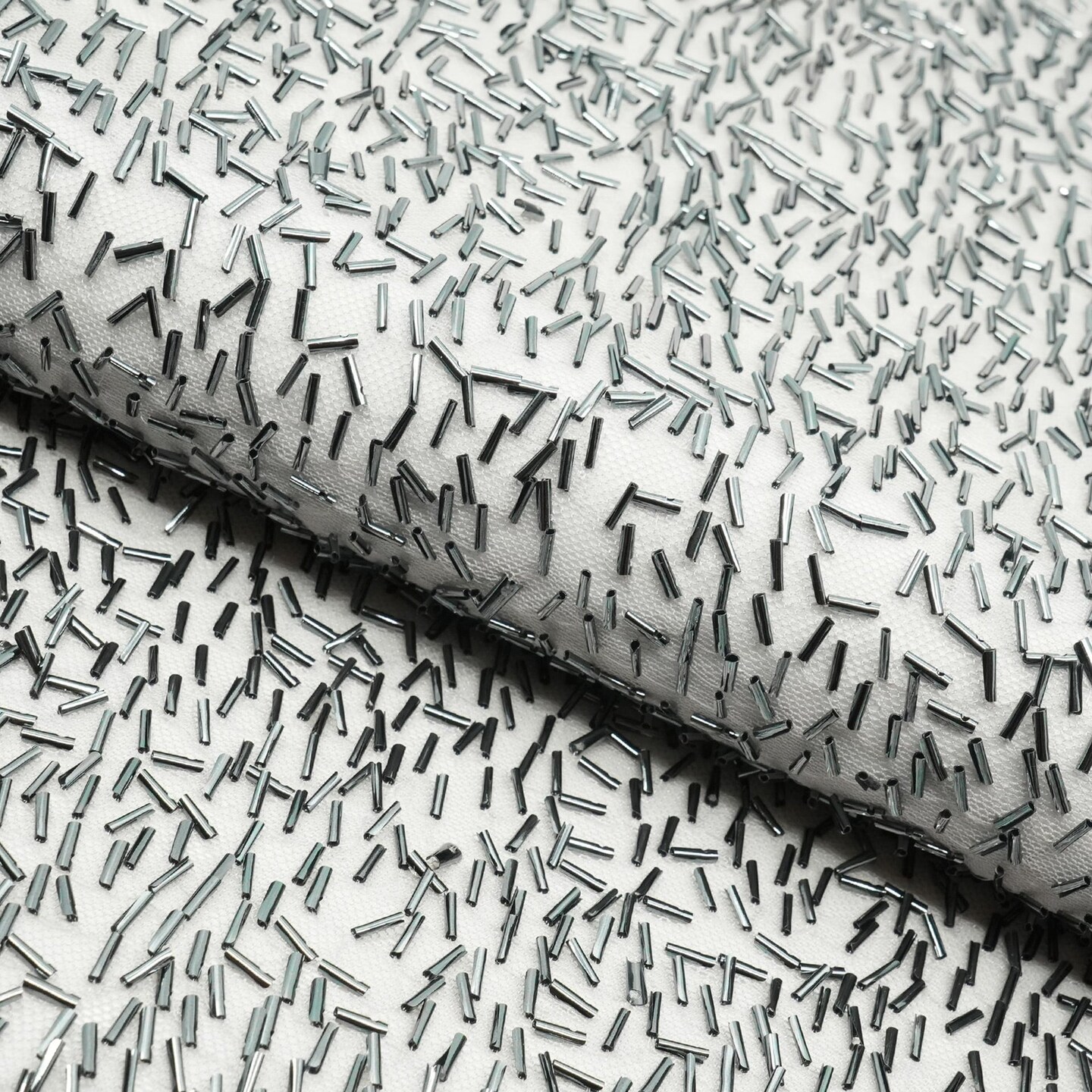 1 Yard Dazzle Beaded Stretch Mesh Fabric 36" x 60/61" Length by Width ...