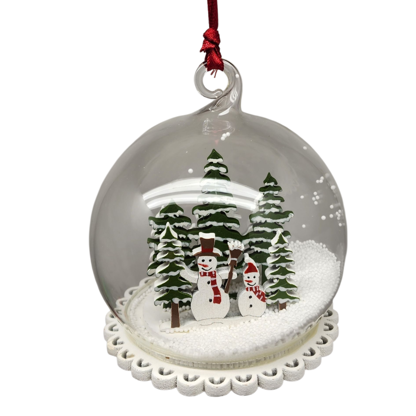 Glass Snow Ball Scene Ornament - Snowmen | Michaels