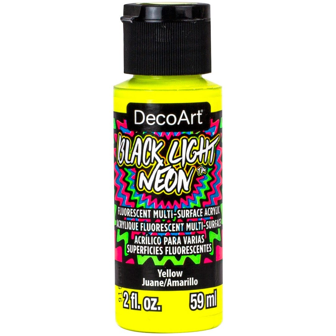 DecoArt Black Light Neon Acrylic Paint 2oz – Fluorescent UV Reactive ...
