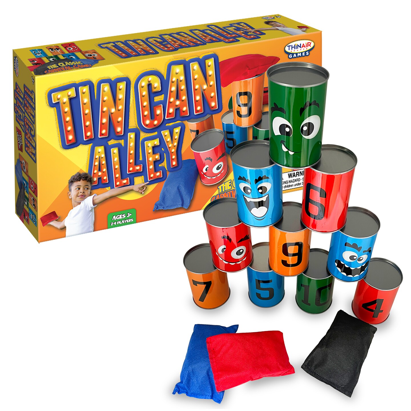 Thin Air Games: Tin Can Alley - Classic Carnival-Themed Bean Bag Toss ...