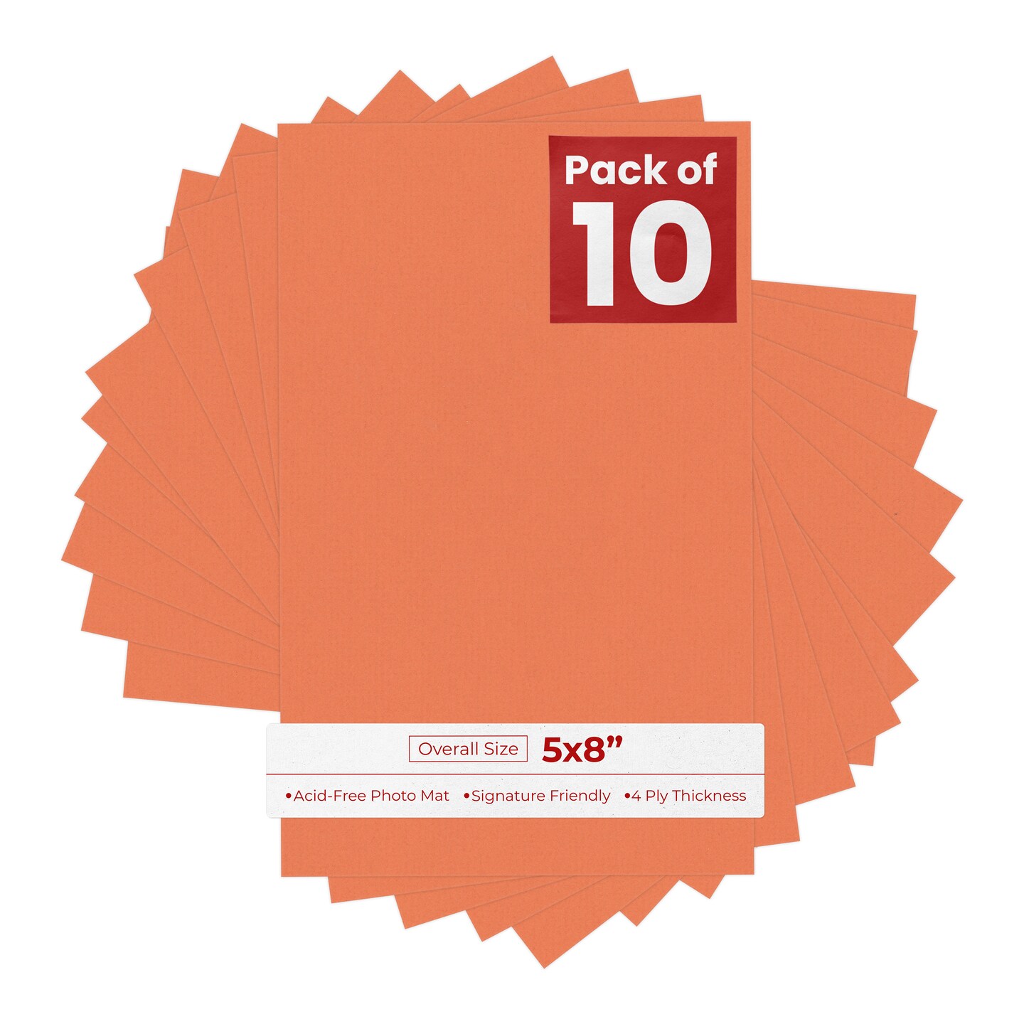 Carnelian Orange 5x8 Uncut Mat Board - Blank Sheets, No Opening, Color ...