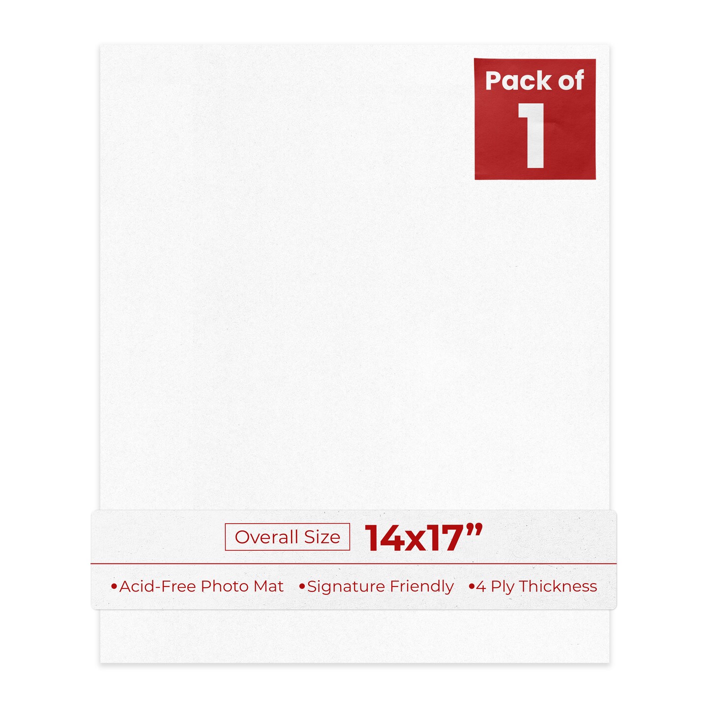 White with Black Core 14x17 Uncut Mat Board - Blank Sheets, No Opening ...