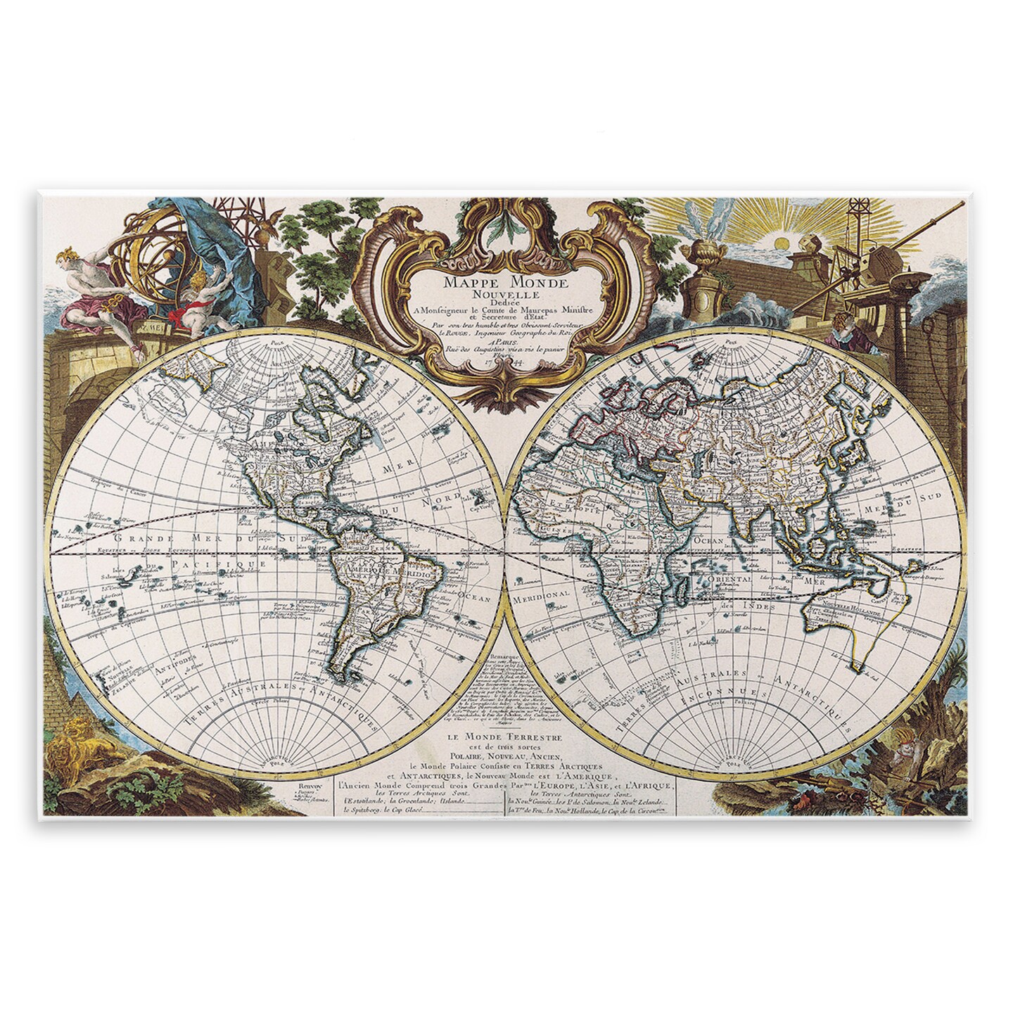 Stupell Industries Classic Inspired World Map Wall Plaque Art Design by ...