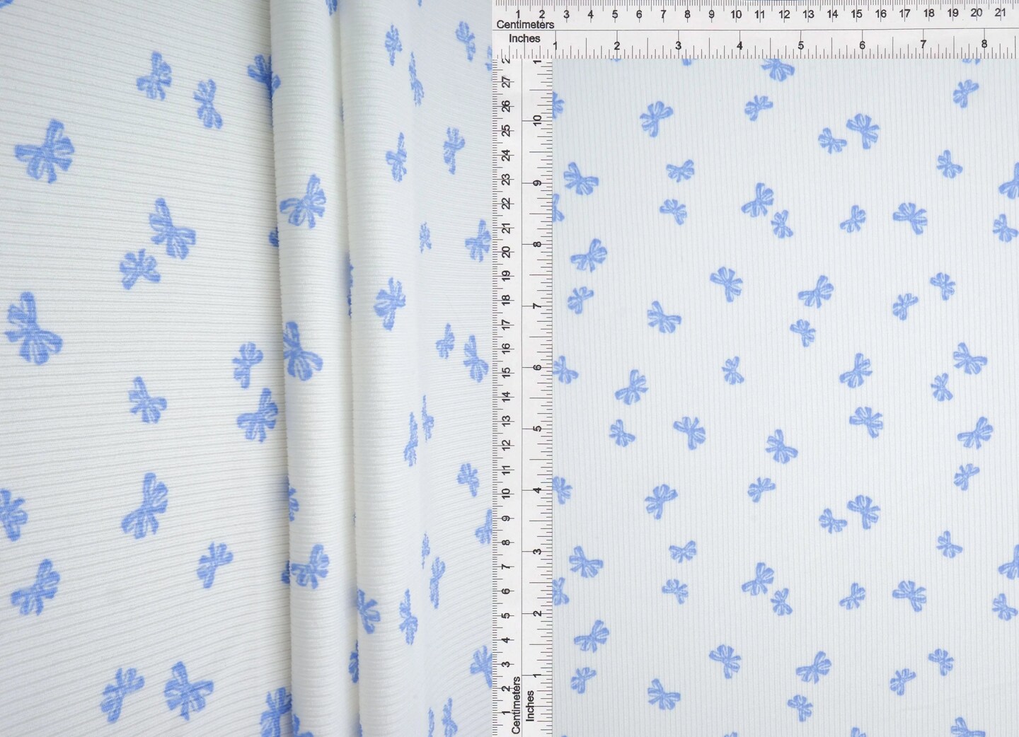 1 Yard Cotton Feel 2x2 Rib Knit Fabric Bow Print 58/59 Inches Wide ...