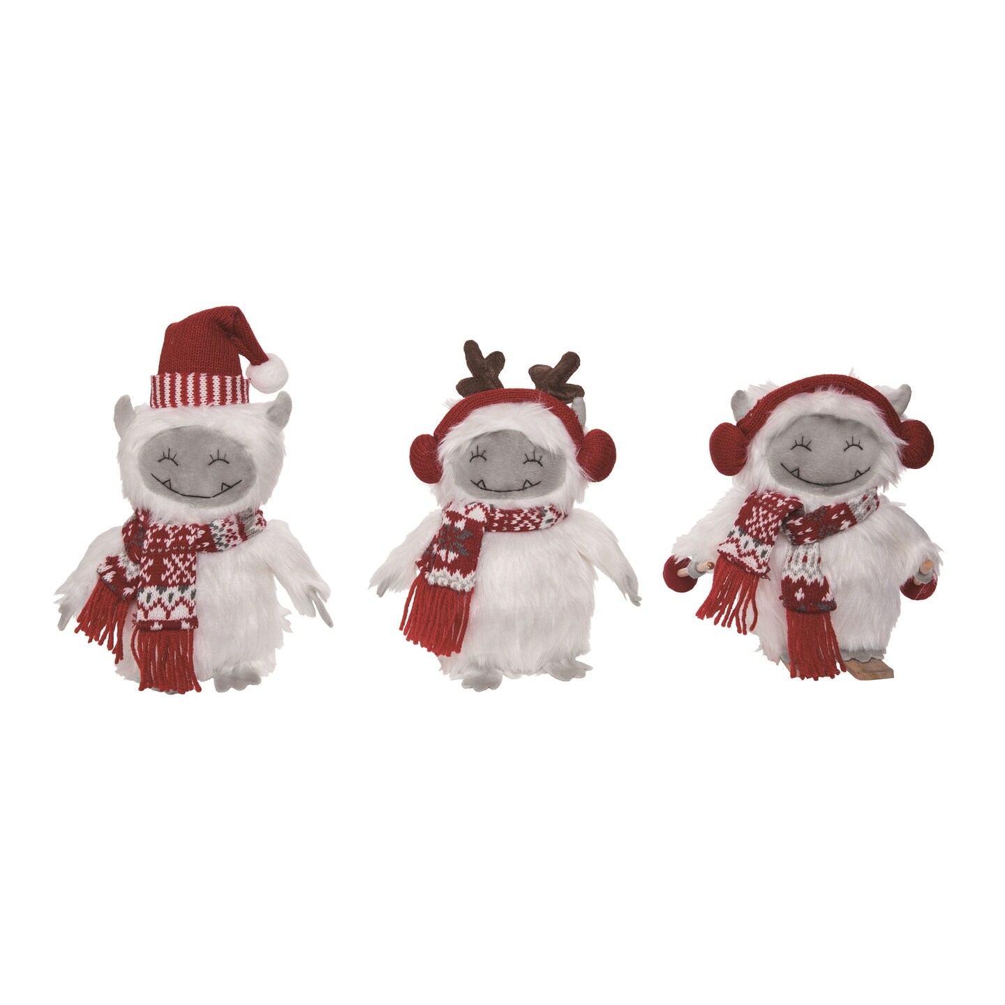 Small Plush Yeti Decor Set of Three Christmas Decorations | Michaels
