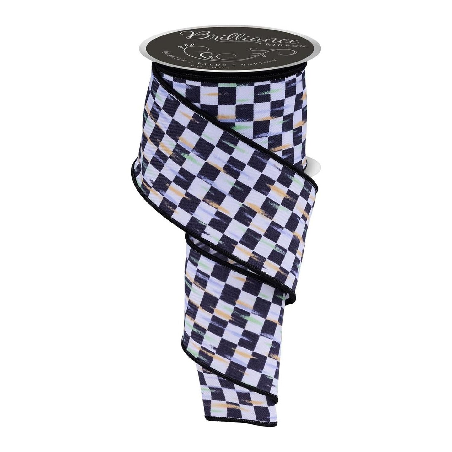 2.5in Mini Antique Checker Ribbon: Black (10 Yards) | Michaels