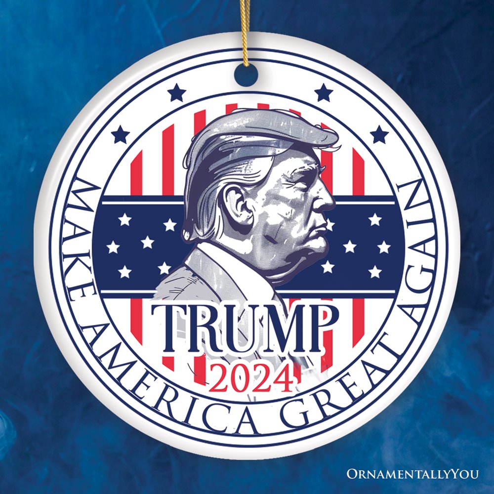 Donald Trump 2024 Presidential Election Ceramic Ornament, Make America ...