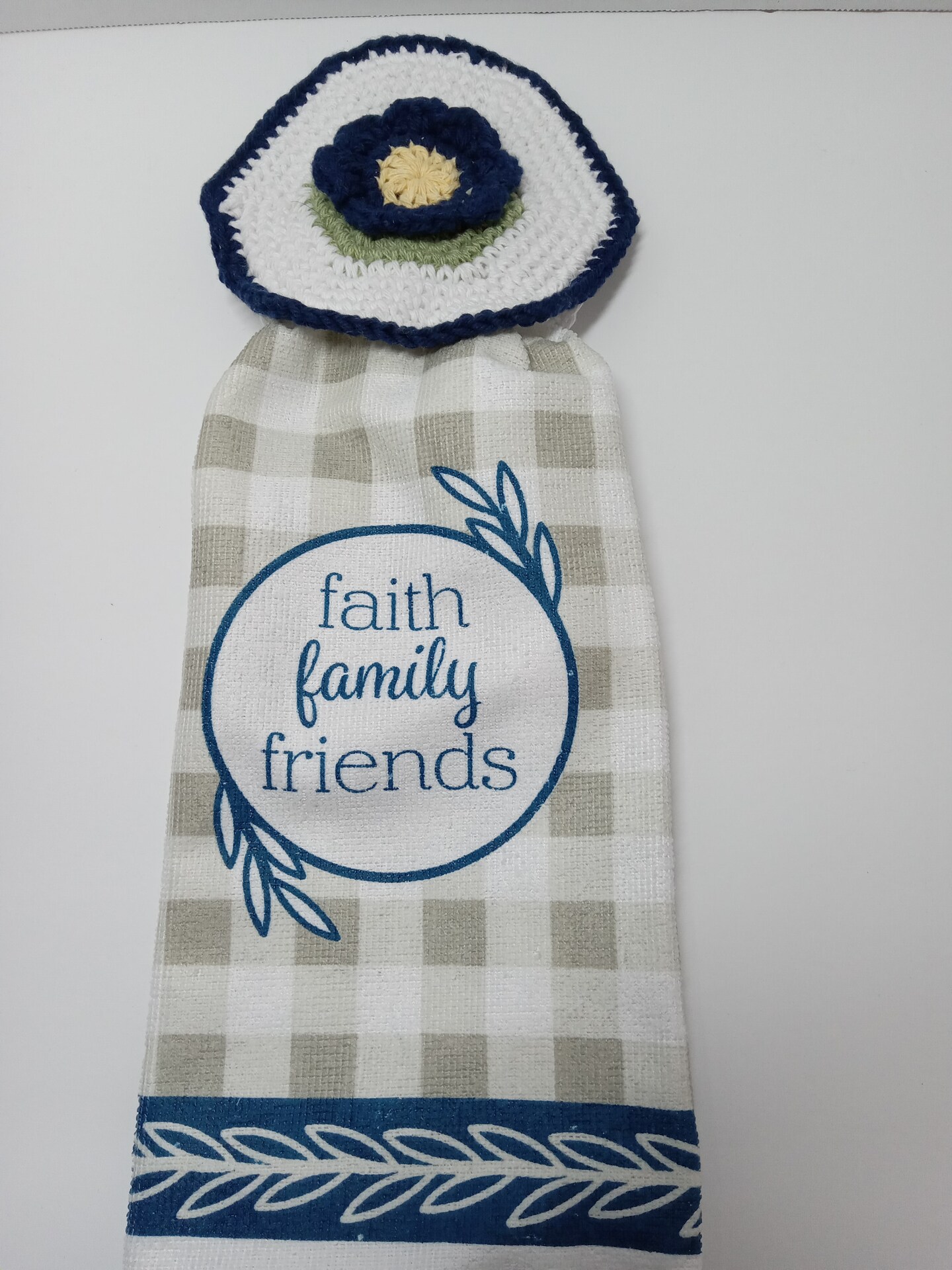 Hand Crocheted Kitchen Towel Topper with matching towel | MakerPlace by ...