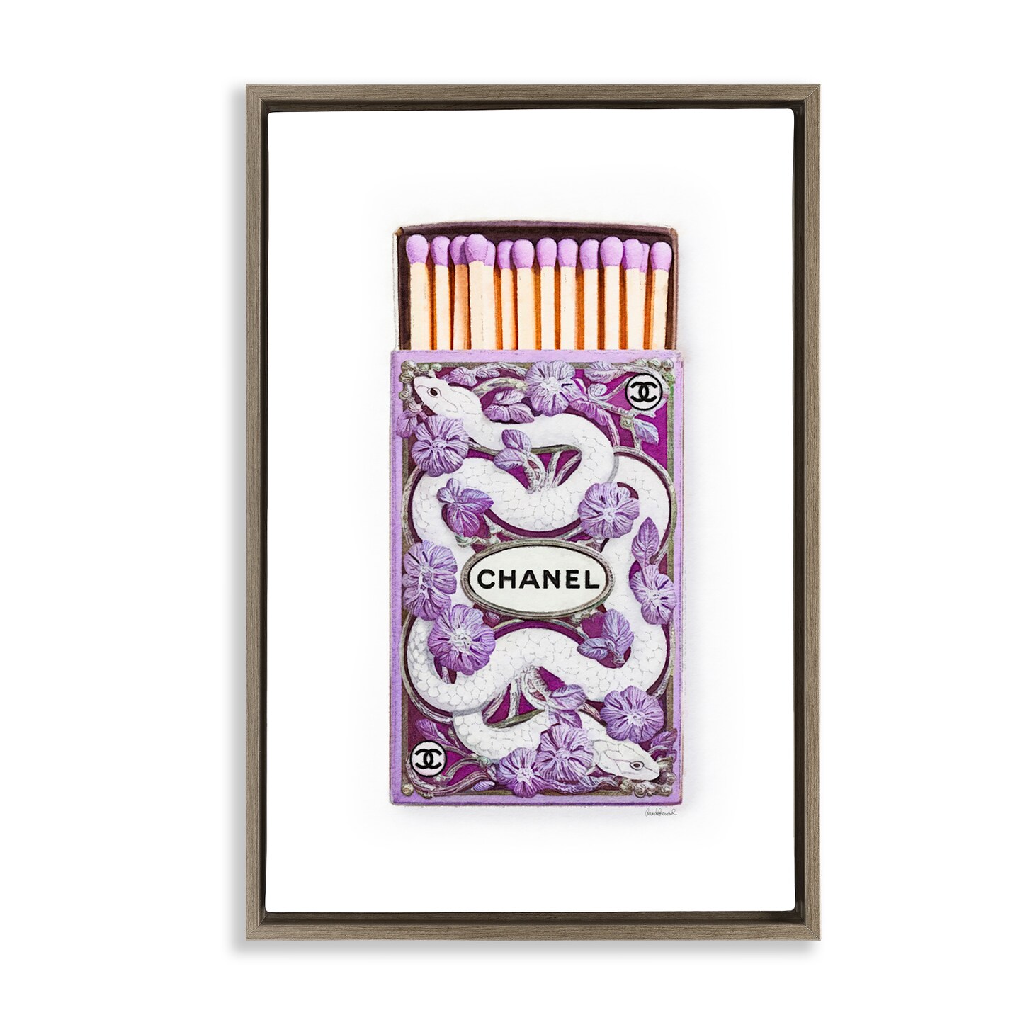 Stupell Industries Iconic Glam Snake Matchbox Floating Frame By Amanda ...