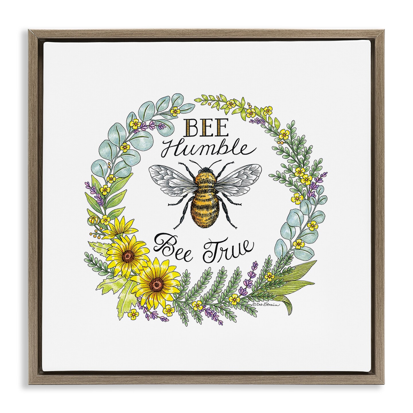 Stupell Industries Bee Humble & True Floating Frame By Deb Strain ...
