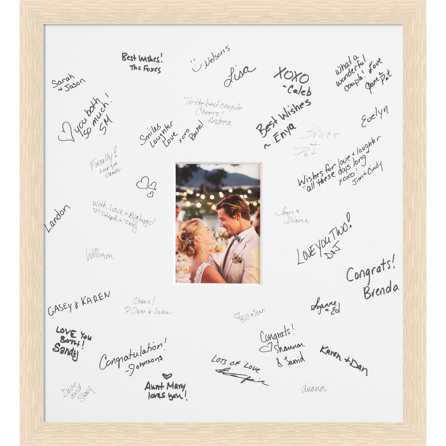 Woodgrain Stripe Signature Mat Picture Frame, Photo Frame Wedding Guest ...