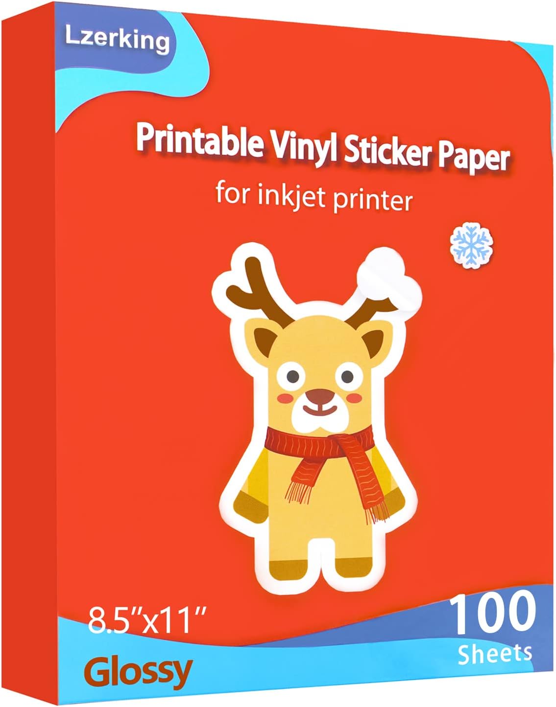 Printable Vinyl Glossy Sticker Paper for Inkjet Printer 100 Sheets ...
