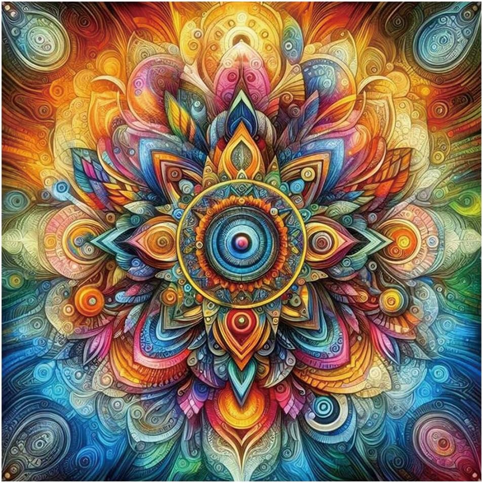 Mandala Diamond Painting Kit for Adults – 5D Full Drill Round Diamond ...
