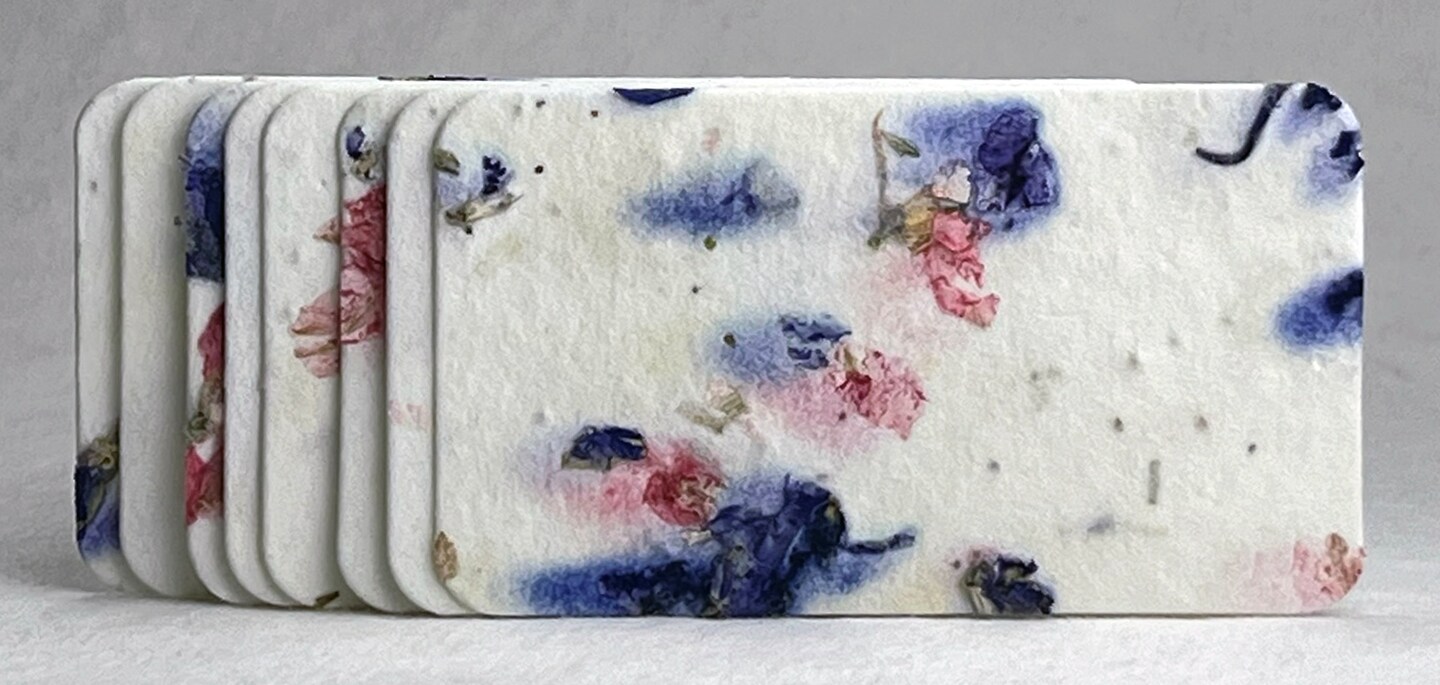 Wildflower Seed Paper Rounded Panel Card - Embedded with Seeds Petals ...