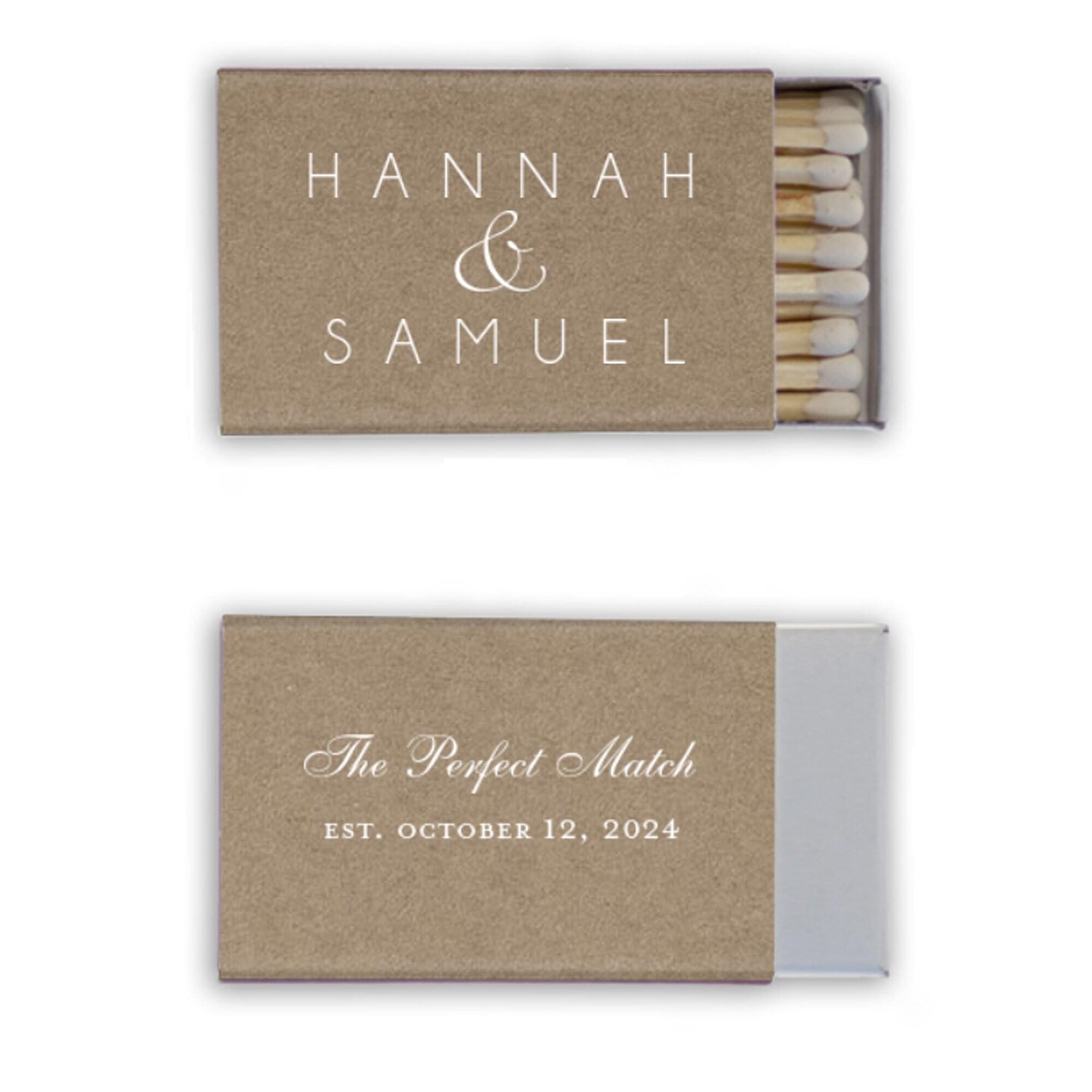 Tall and Thin Wedding Matchboxes, Matches, Personalized Wedding Favors ...