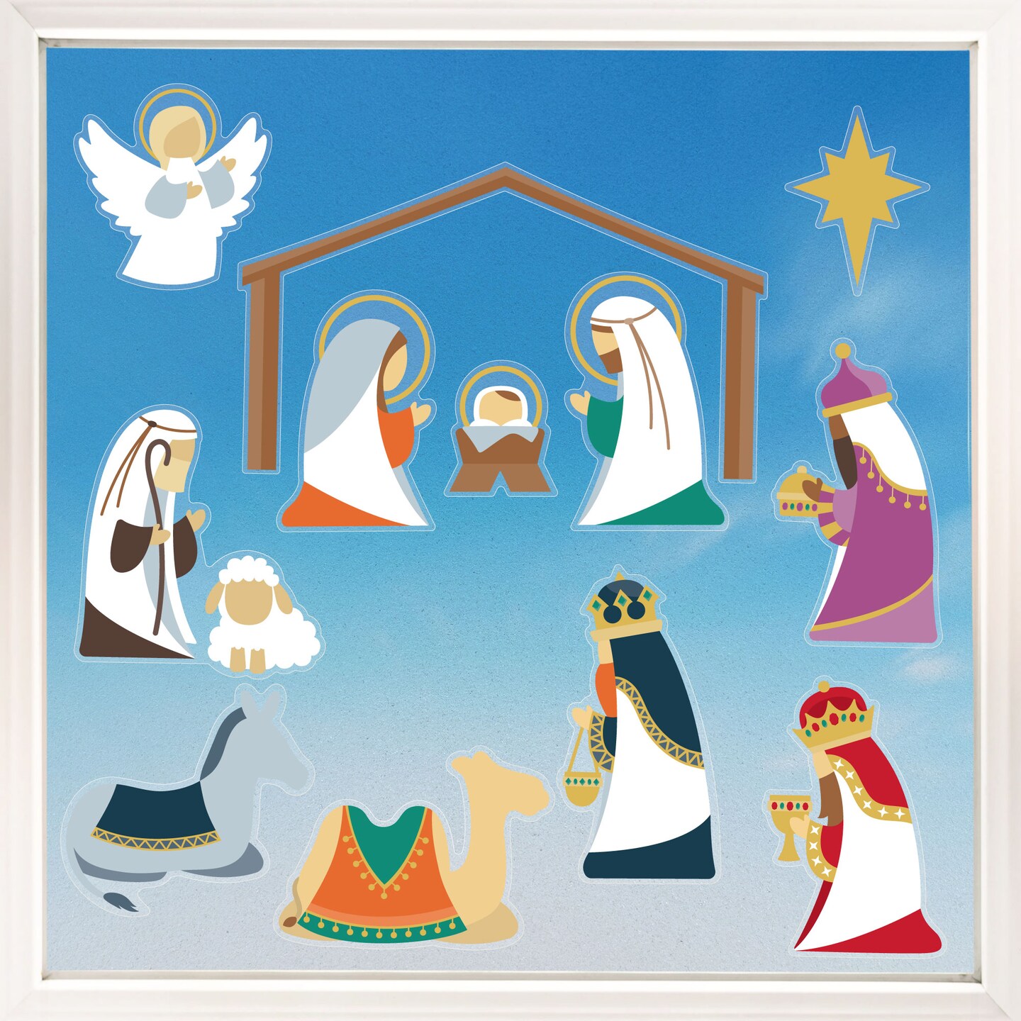 Big Dot of Happiness Holy Nativity Window Clings Reusable Christian ...