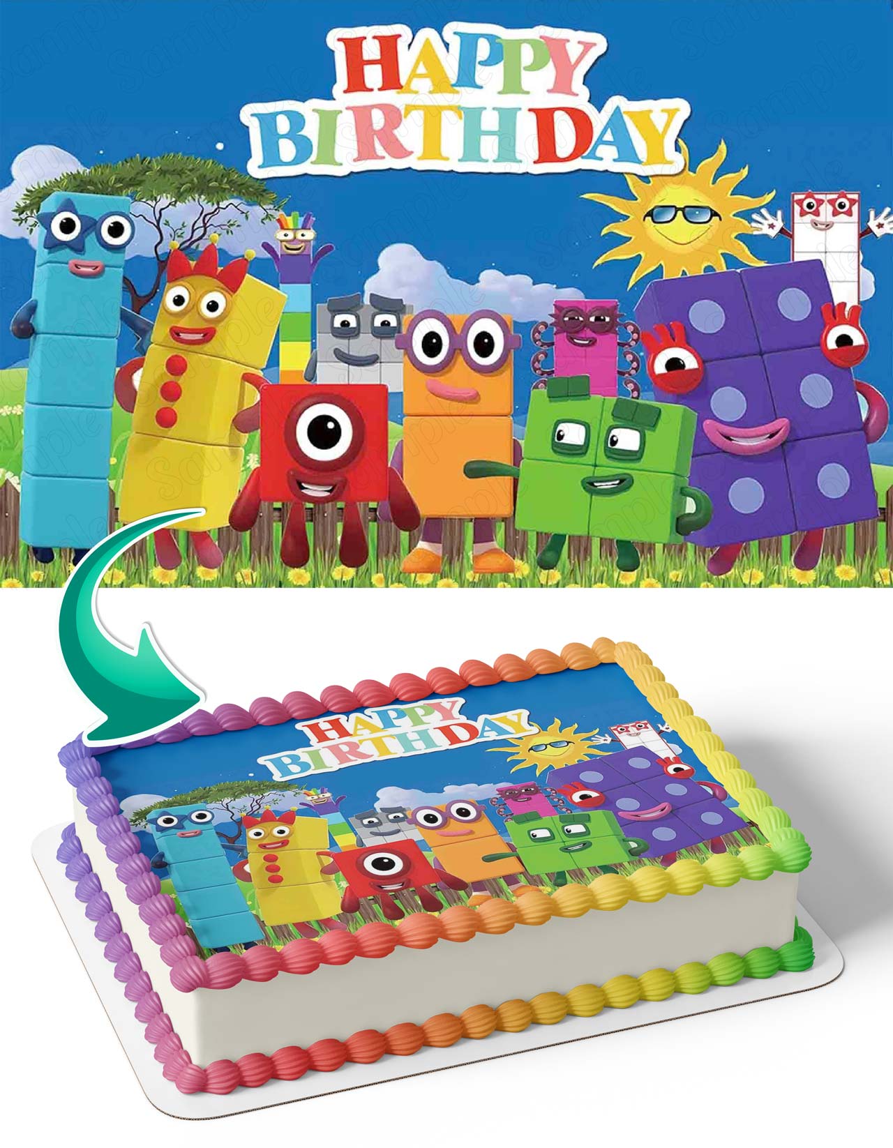 Numberblocks Edible Cake Image Topper Birthday Cake Sheet | MakerPlace ...