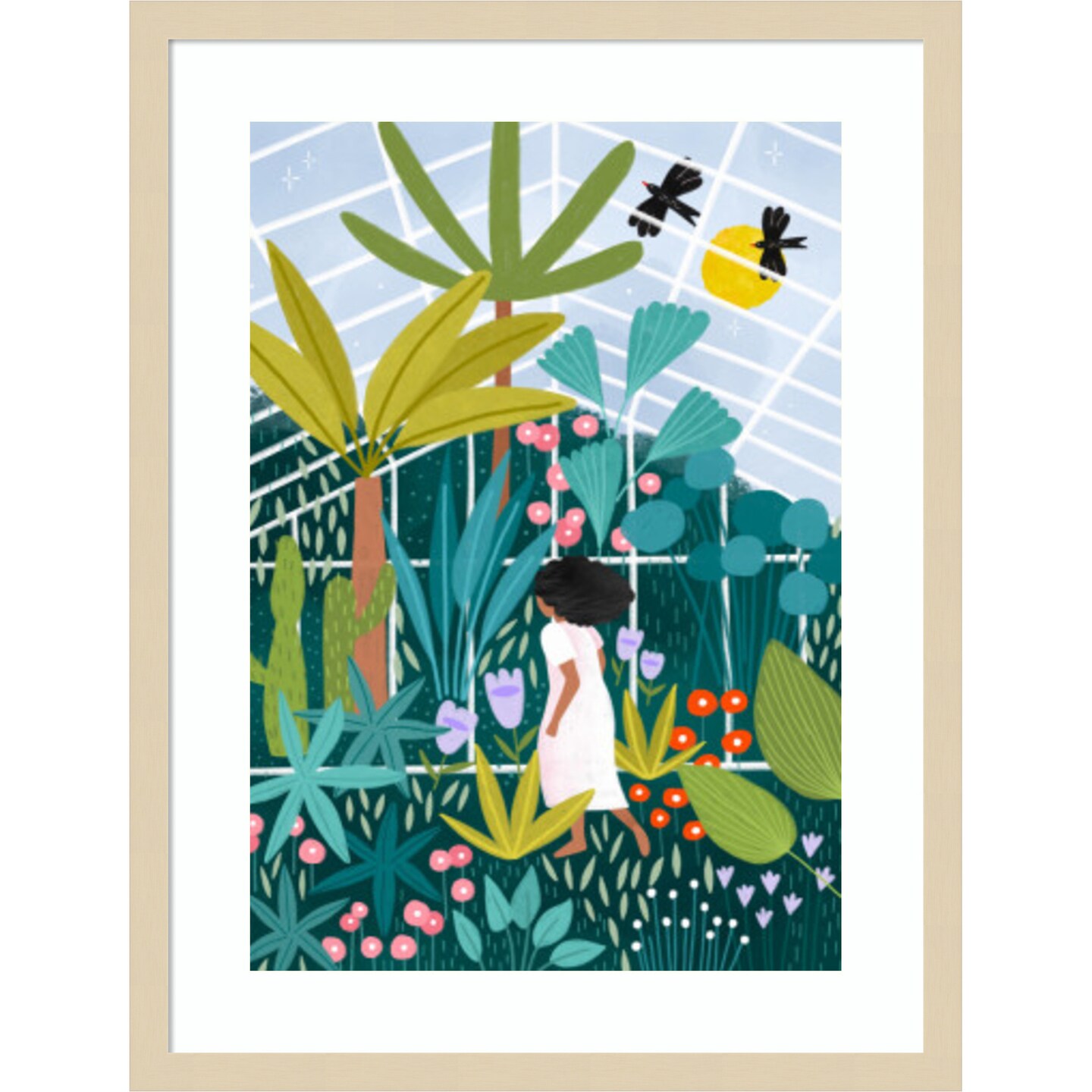 In the Green House by Bea Muller Wood Framed Wall Art Print | Michaels