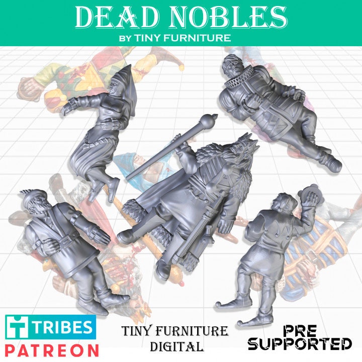 5pc Dead Nobles DnD Dungeons and Dragons 28mm 32mm TTRPG Wargame ...