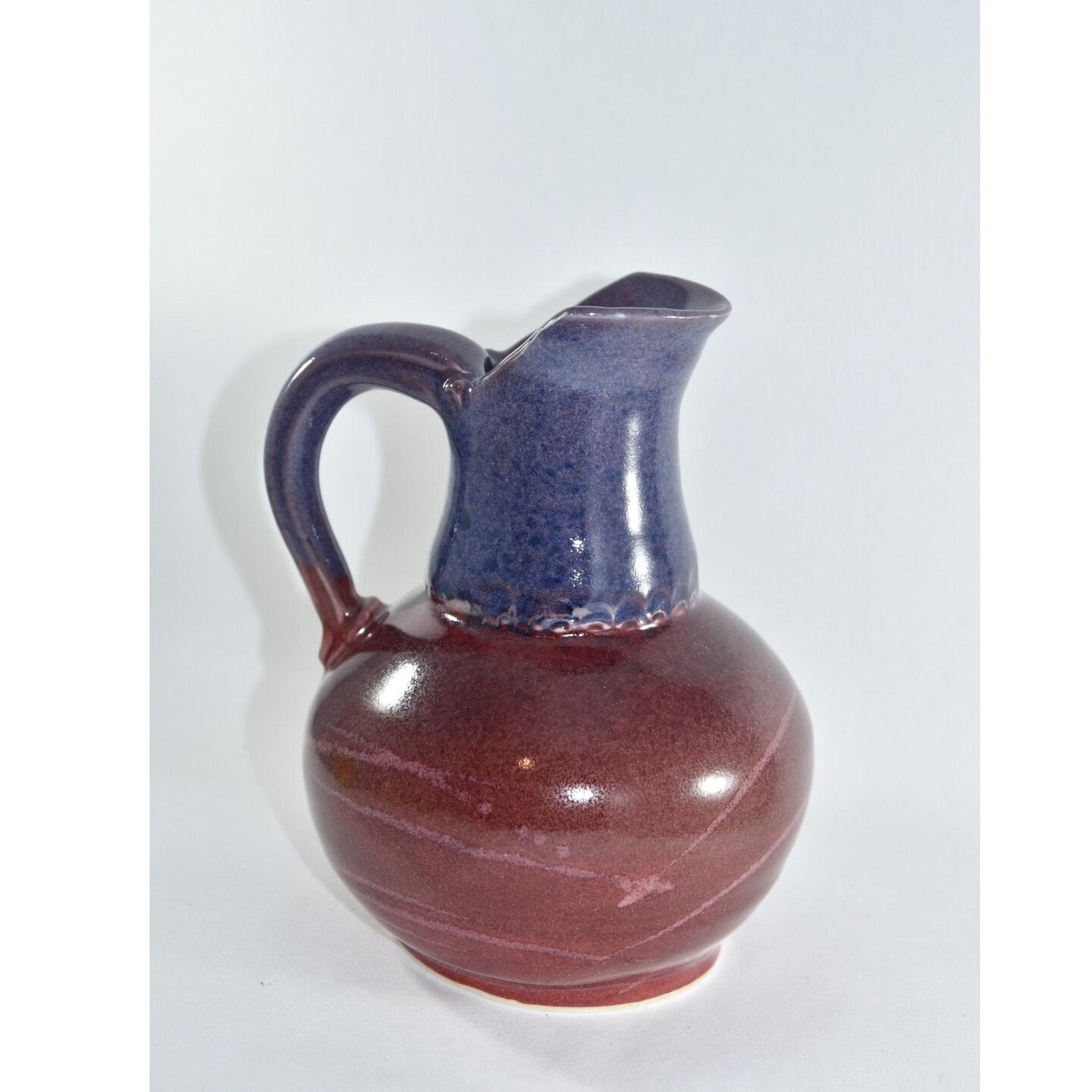 Large Ceramic Pitcher in Red and Purple. Holds 42 ounces. Decanter For ...