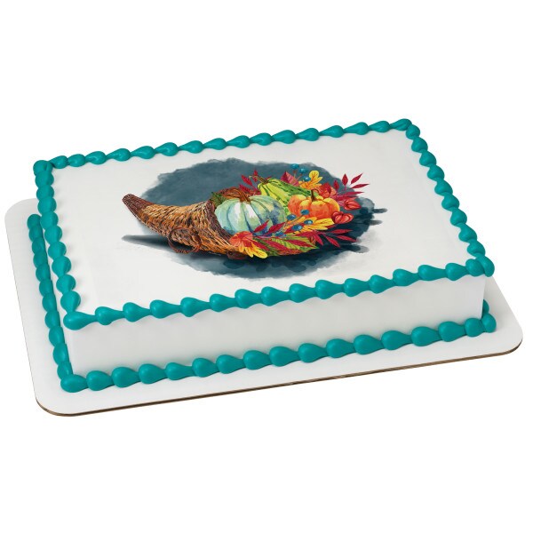 Watercolor Cornucopia Edible Cake Topper Image | Michaels