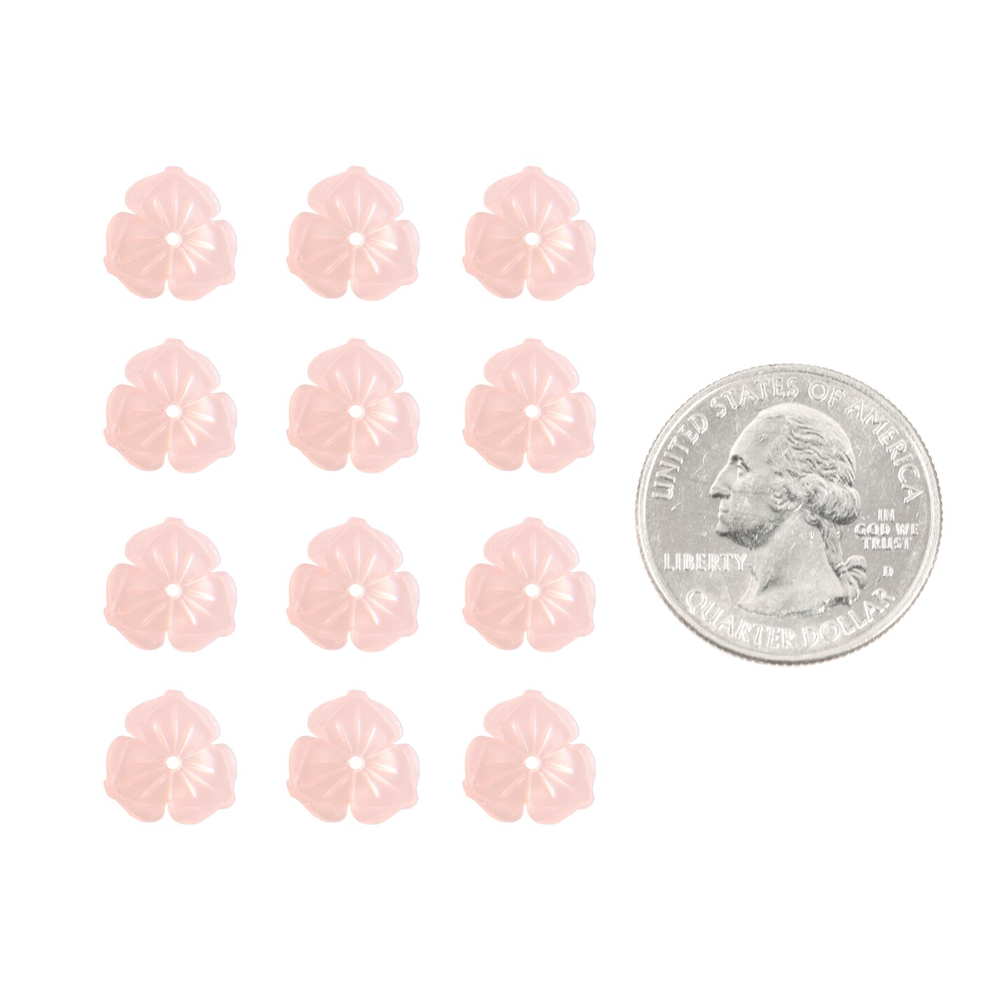 12mm Round Pale Pink Resin Flower Caps - Set of 12 - FW10-6 | Michaels