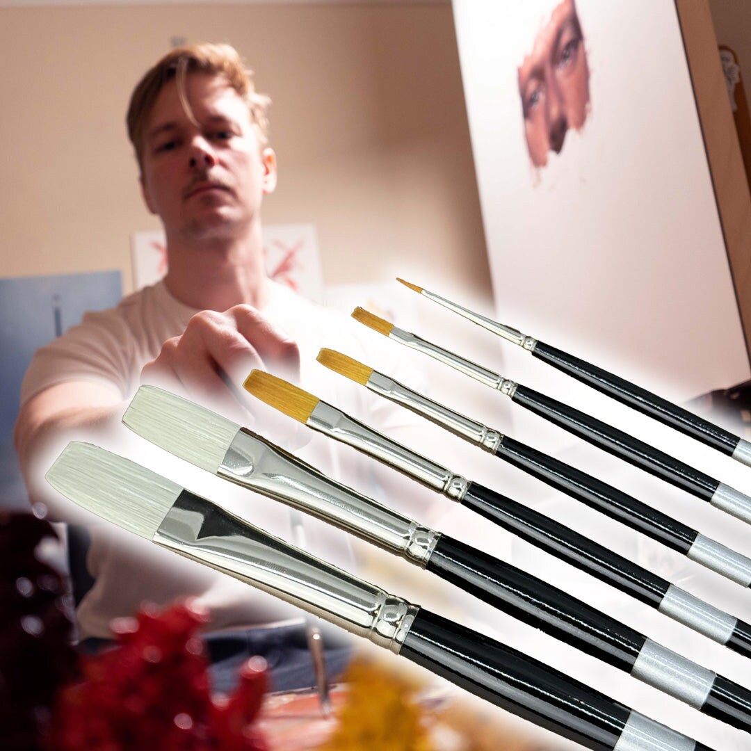 Andrew Cadima 6-Piece Trekell Artist Brush Set For Oil & Acrylic ...
