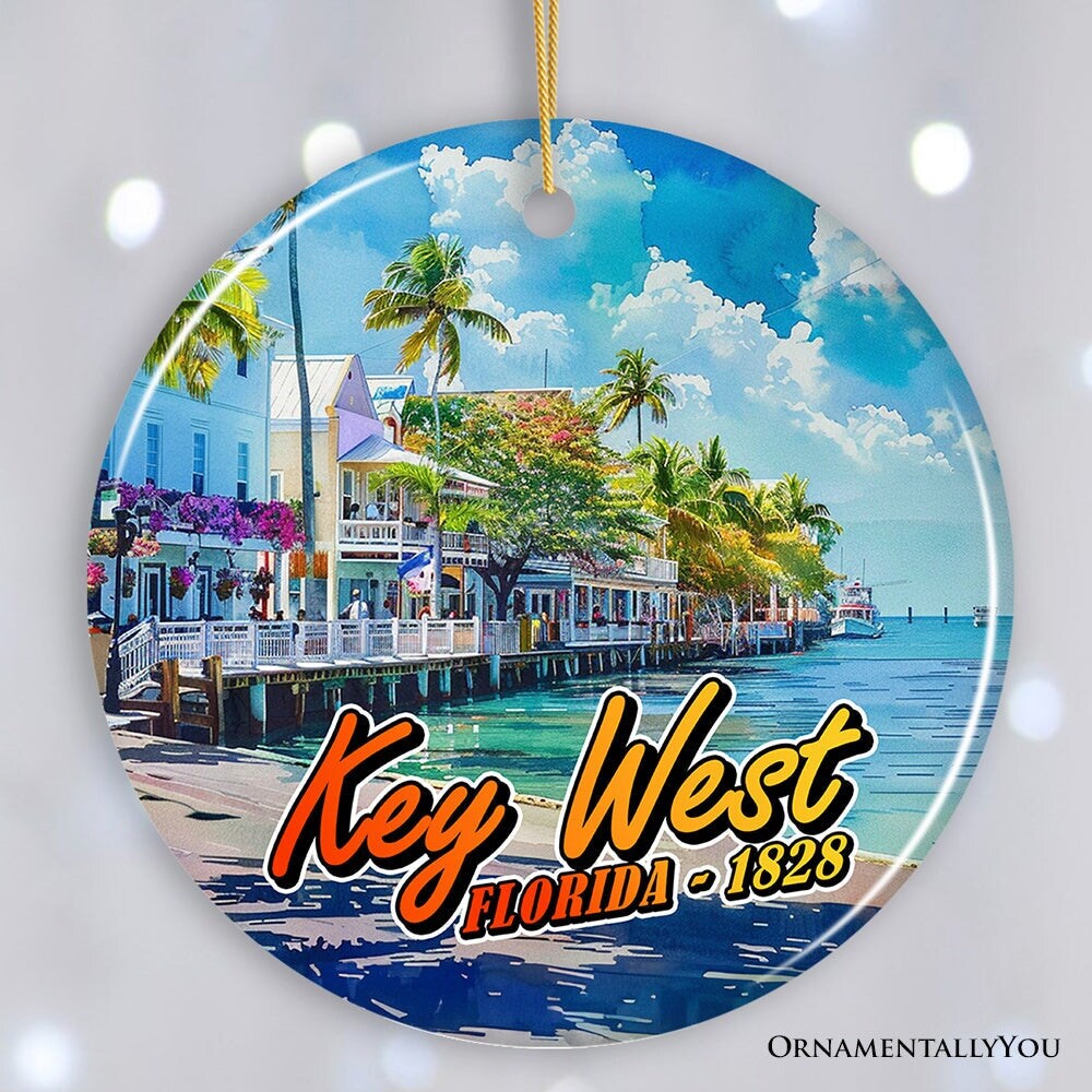 Artistic Key West Ceramic Ornament Tropical Florida Vacation and Beach ...