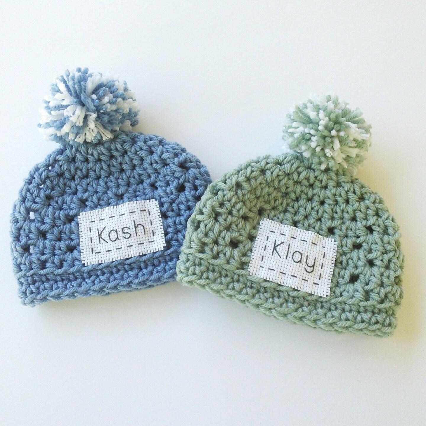 Baby Shower Gift, Baby Hat with Name, Preemie Hat, 35 Colors, Preemie ...