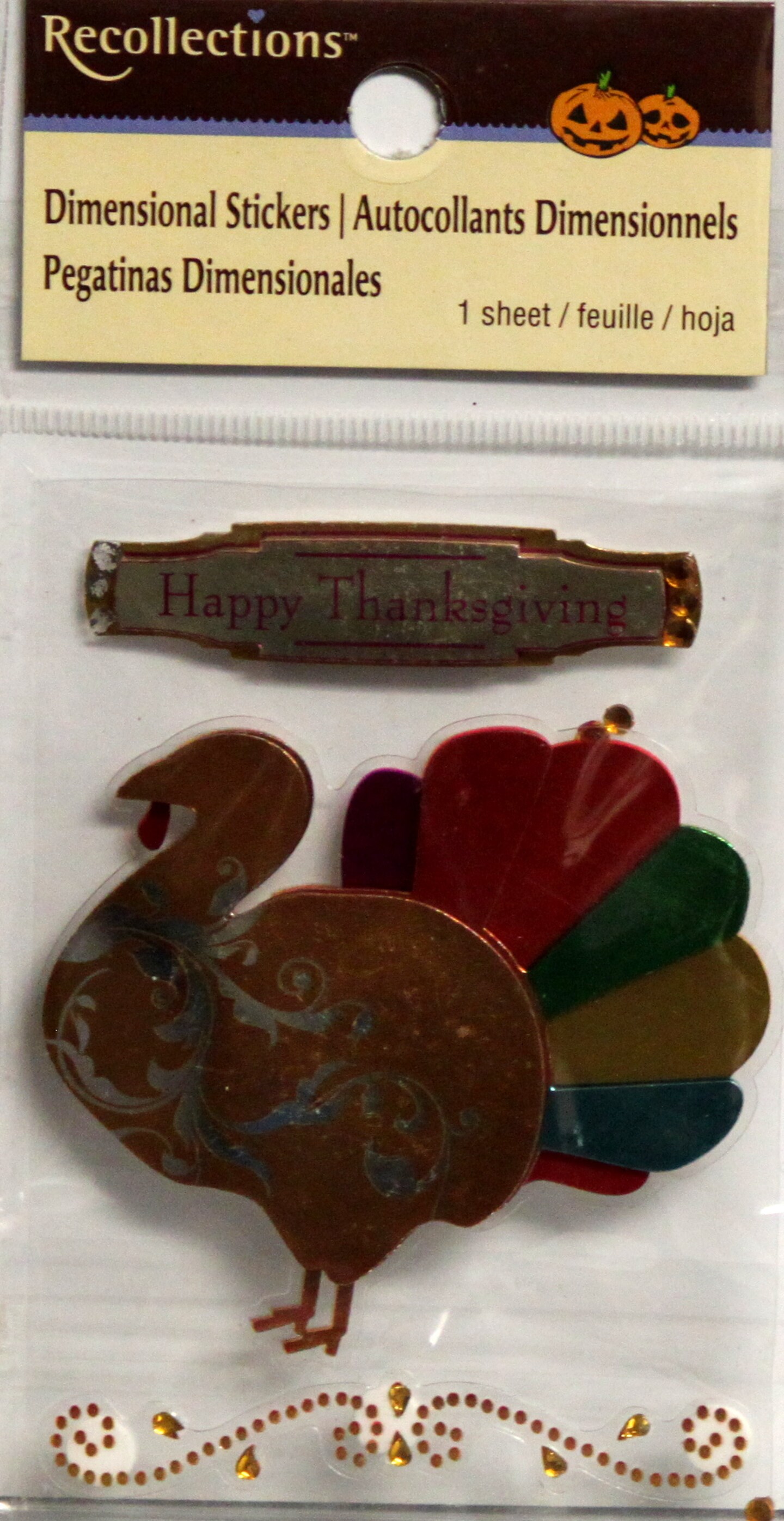 Recollections Vintage Thanksgiving Turkey Dimensional Stickers | Michaels