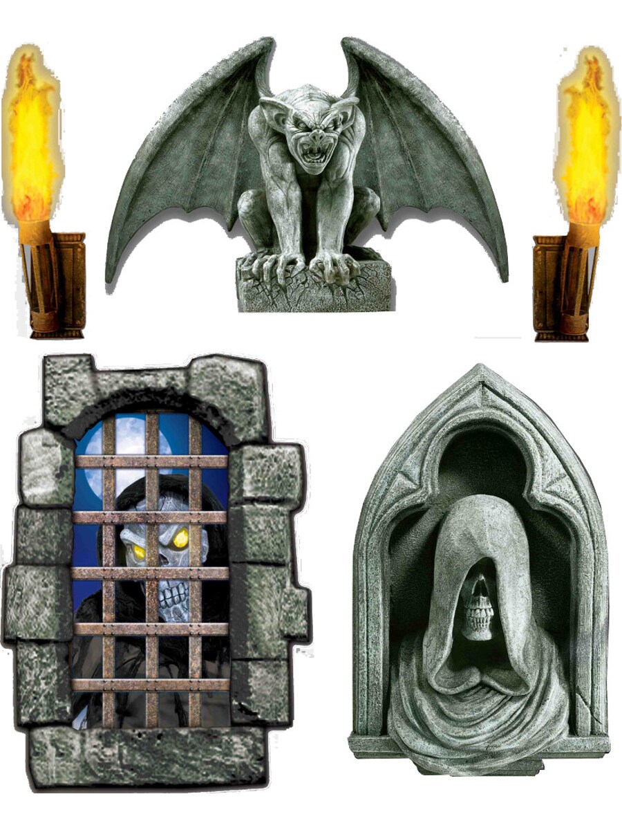 Set of 5 Dungeon Decor Creepy Window Scene Setter Decals | Michaels